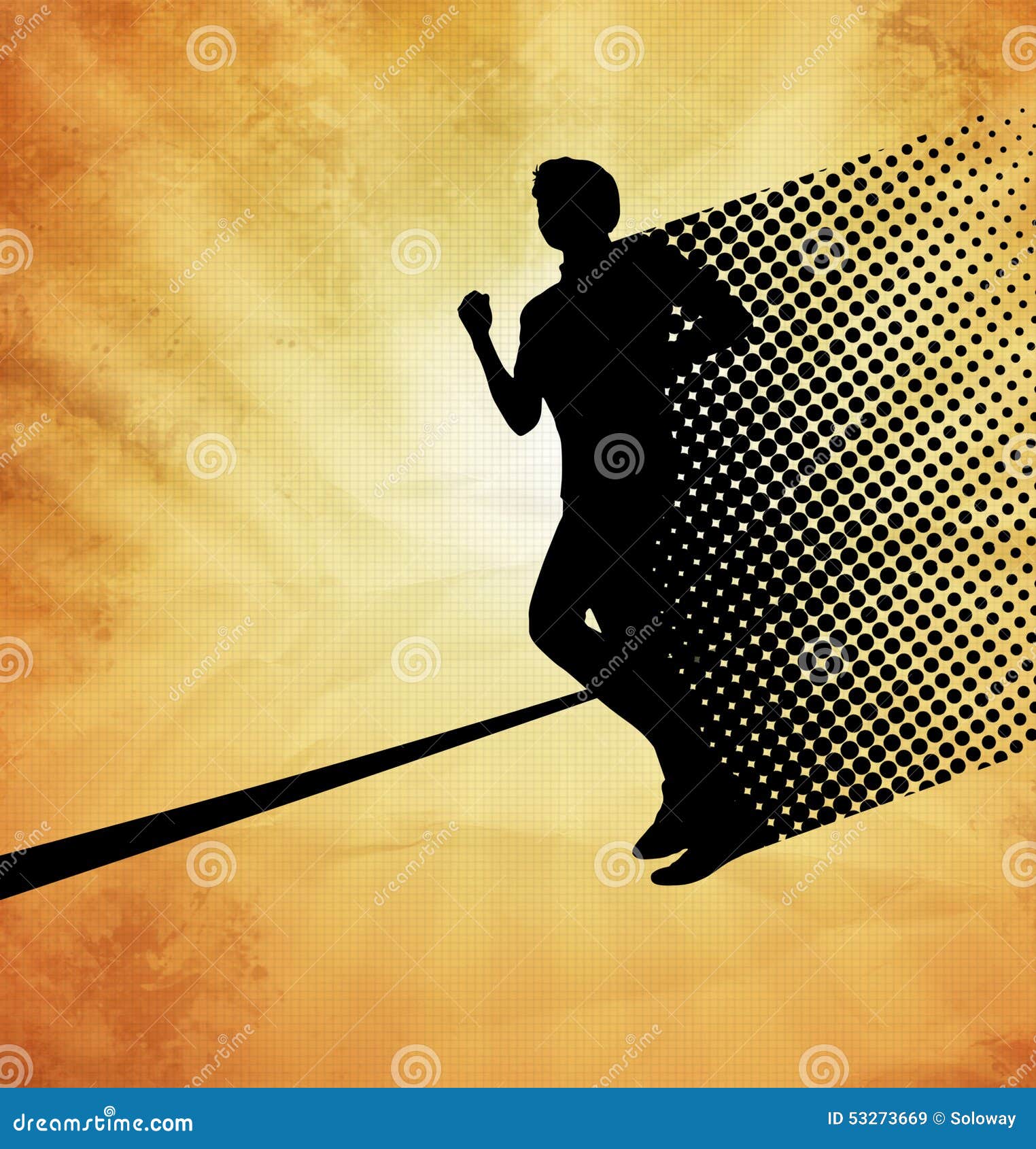 Vector Image: Male Runner on the Distance Stock Illustration ...