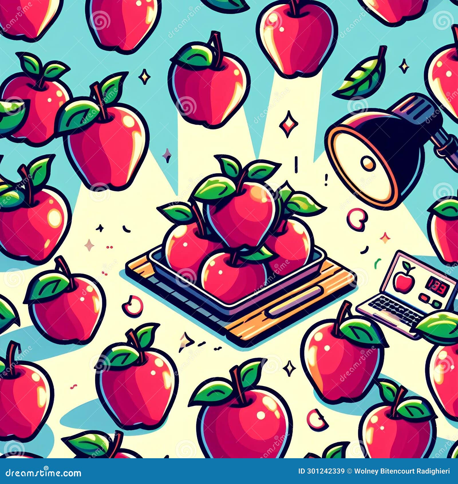 Figure Full of Apples Created by AI Stock Illustration - Illustration ...