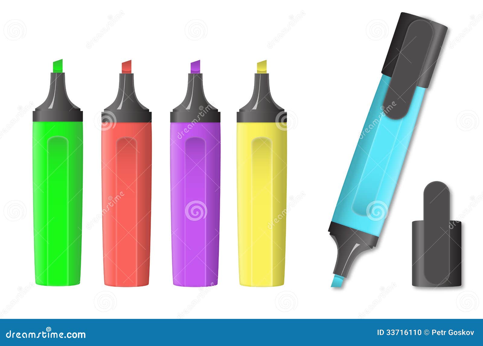 Vector image of markers stock vector. Illustration of color - 33716110
