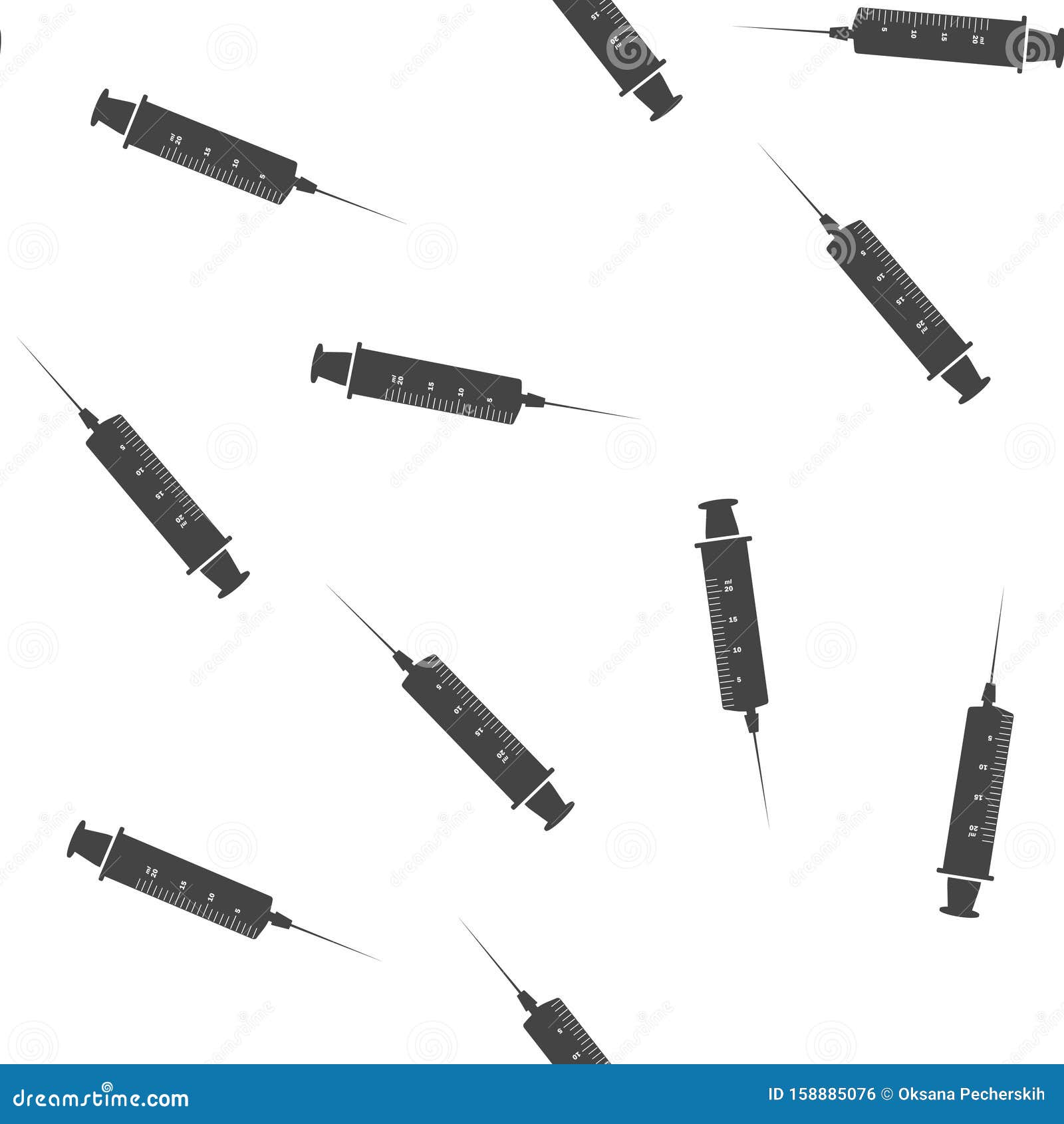 Vector Image of Medical Syringe for Injections and Needles Seamless ...