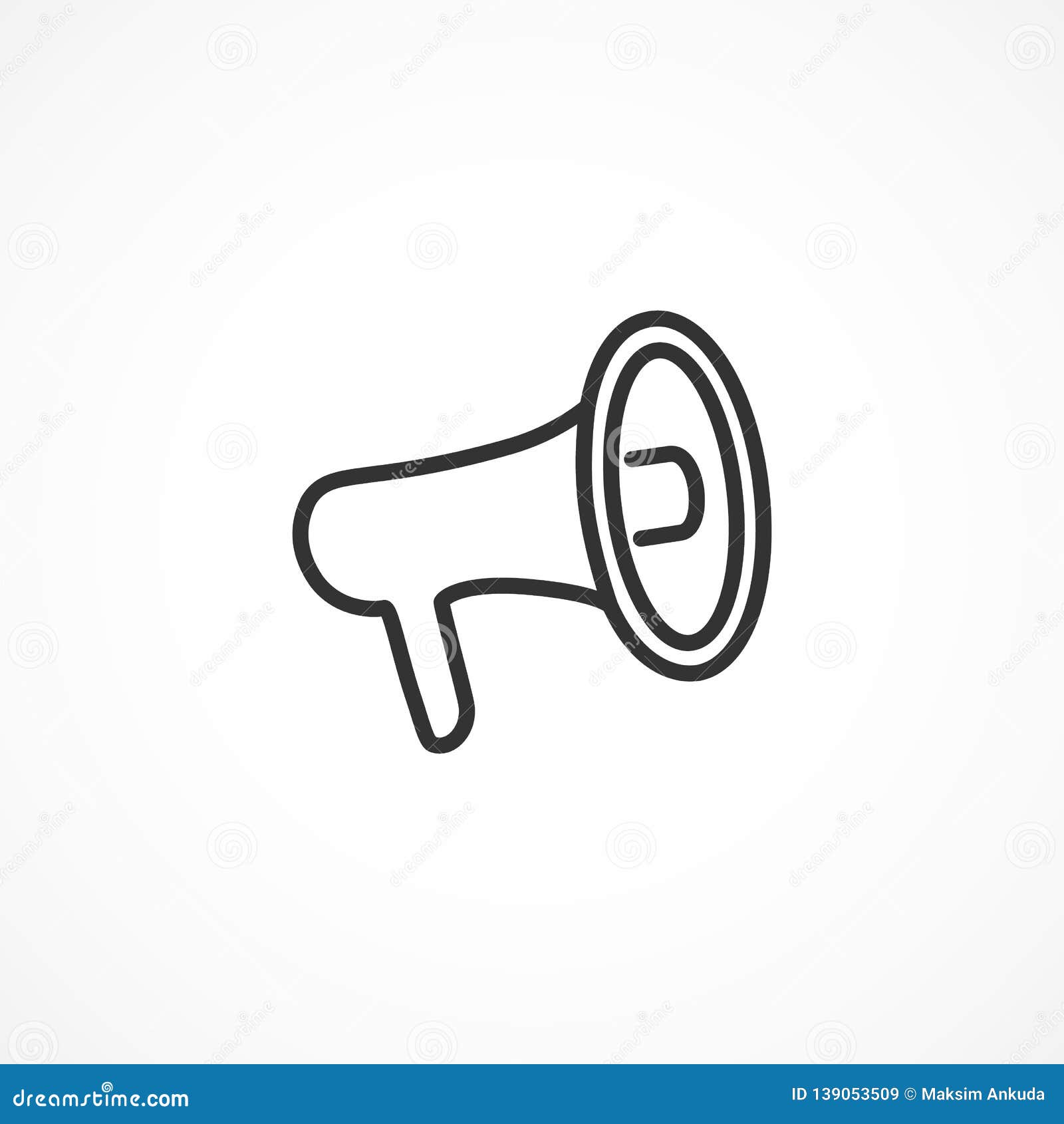 Vector Image of Megaphone Line Icon Stock Illustration - Illustration ...