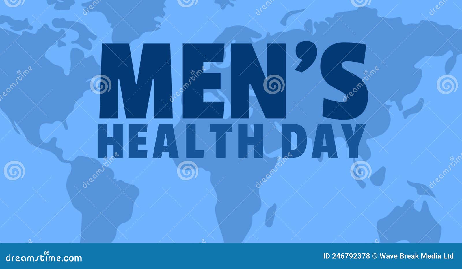 Vector Image of Men S Health Day Text Over World Map Stock Illustration ...