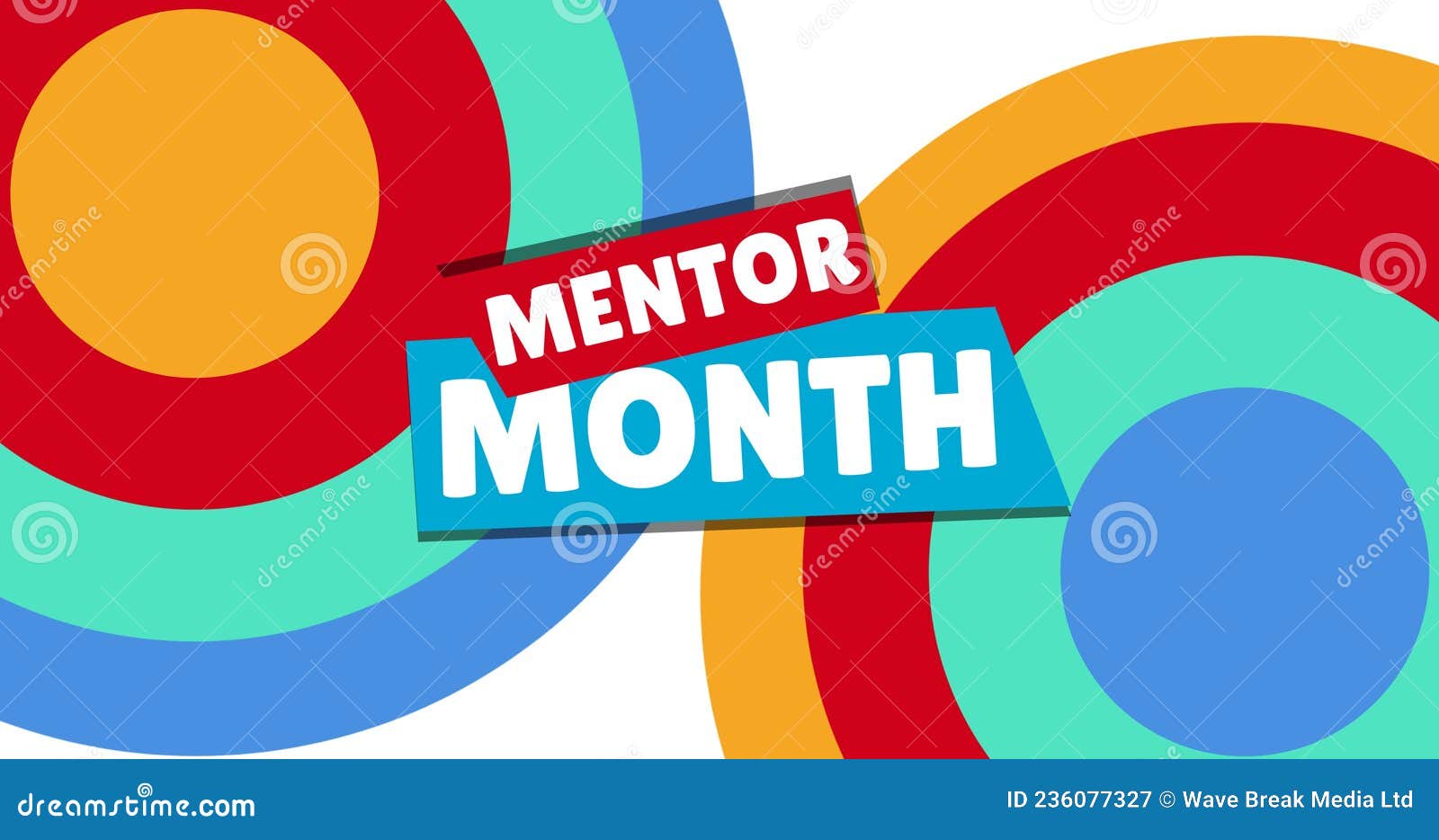 Vector Image of Mentor Month Text with Copy Space and Colorful Pattern ...