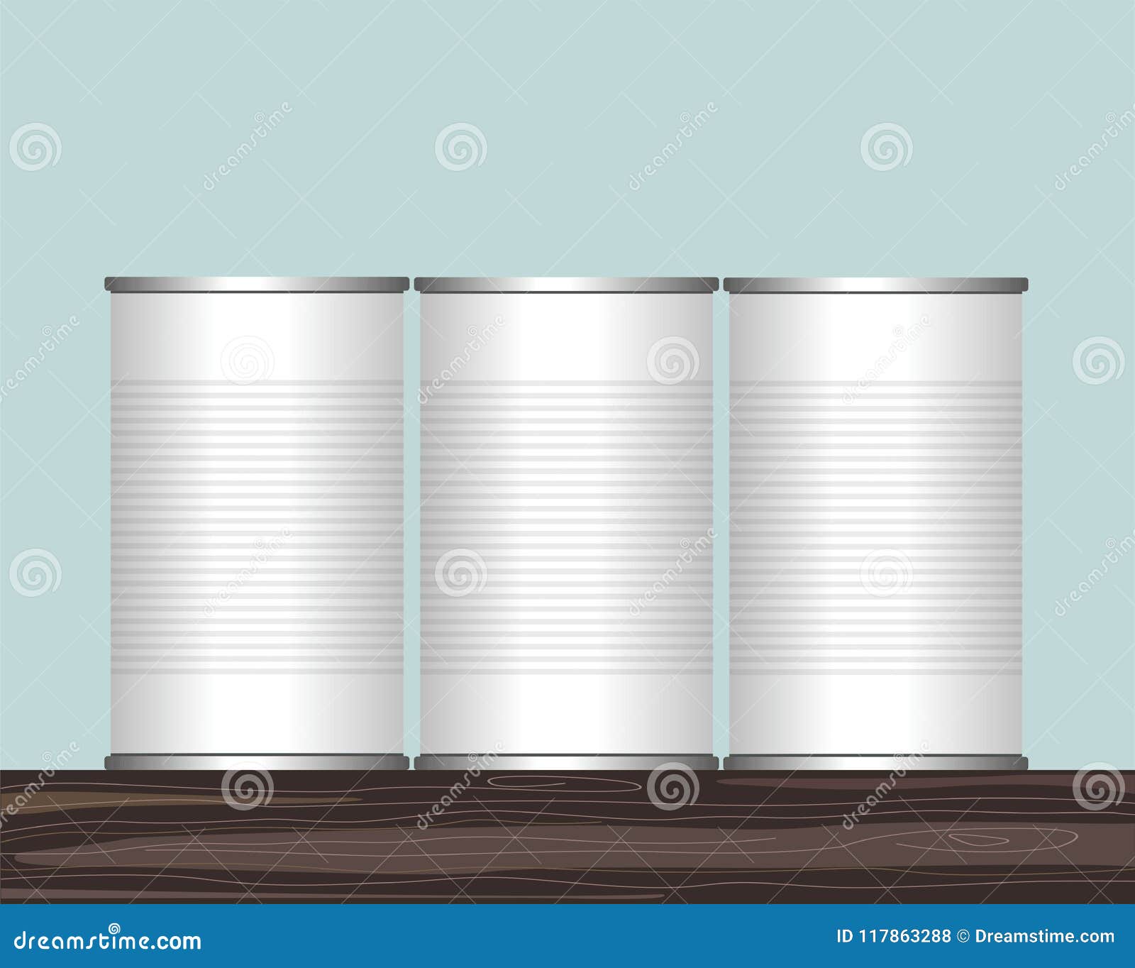Vector Image of Metal Tin with Empty Label on the Shelf or Table ...