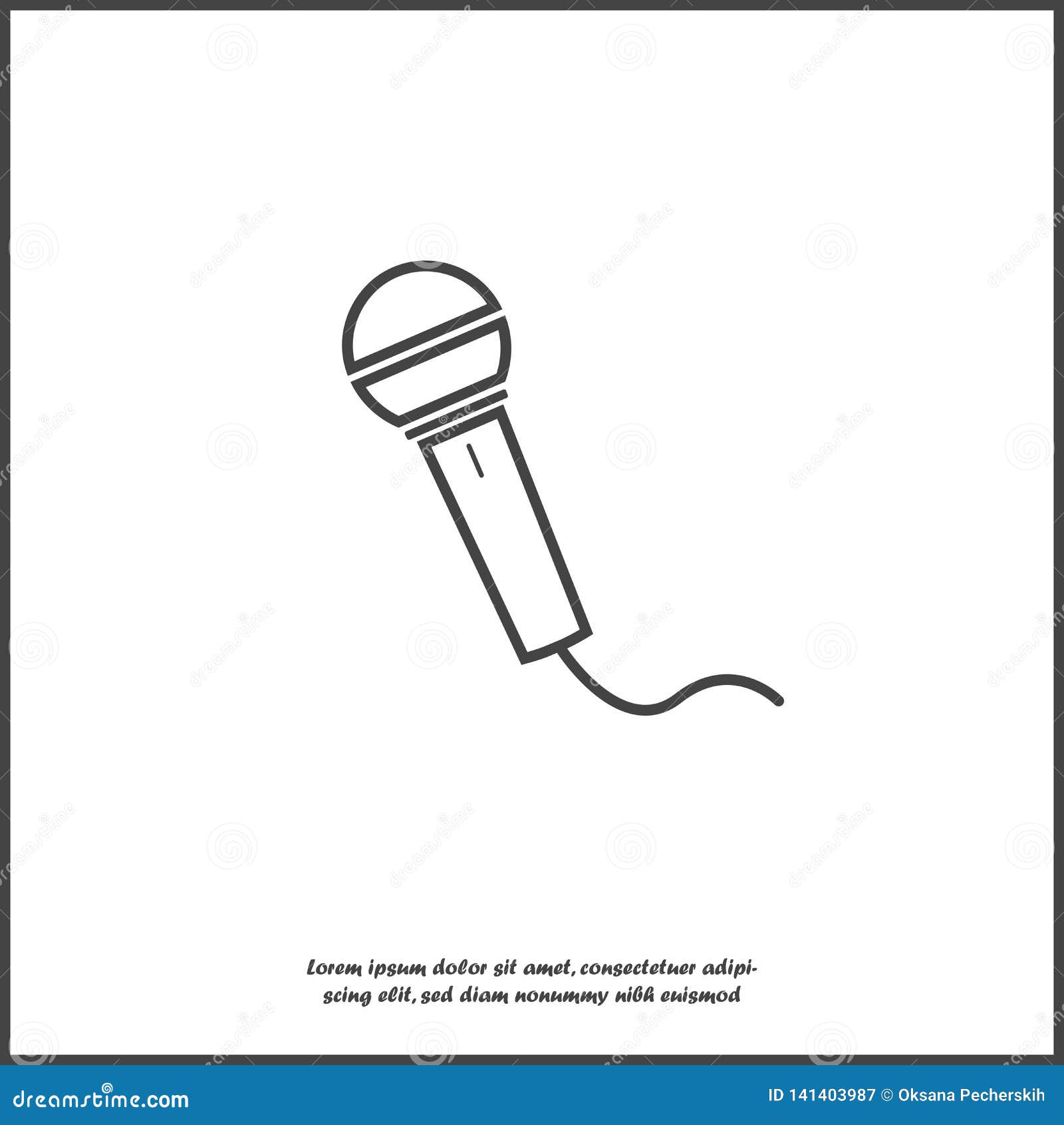 Vector Image of Microphone White Isolated Background Stock Vector ...