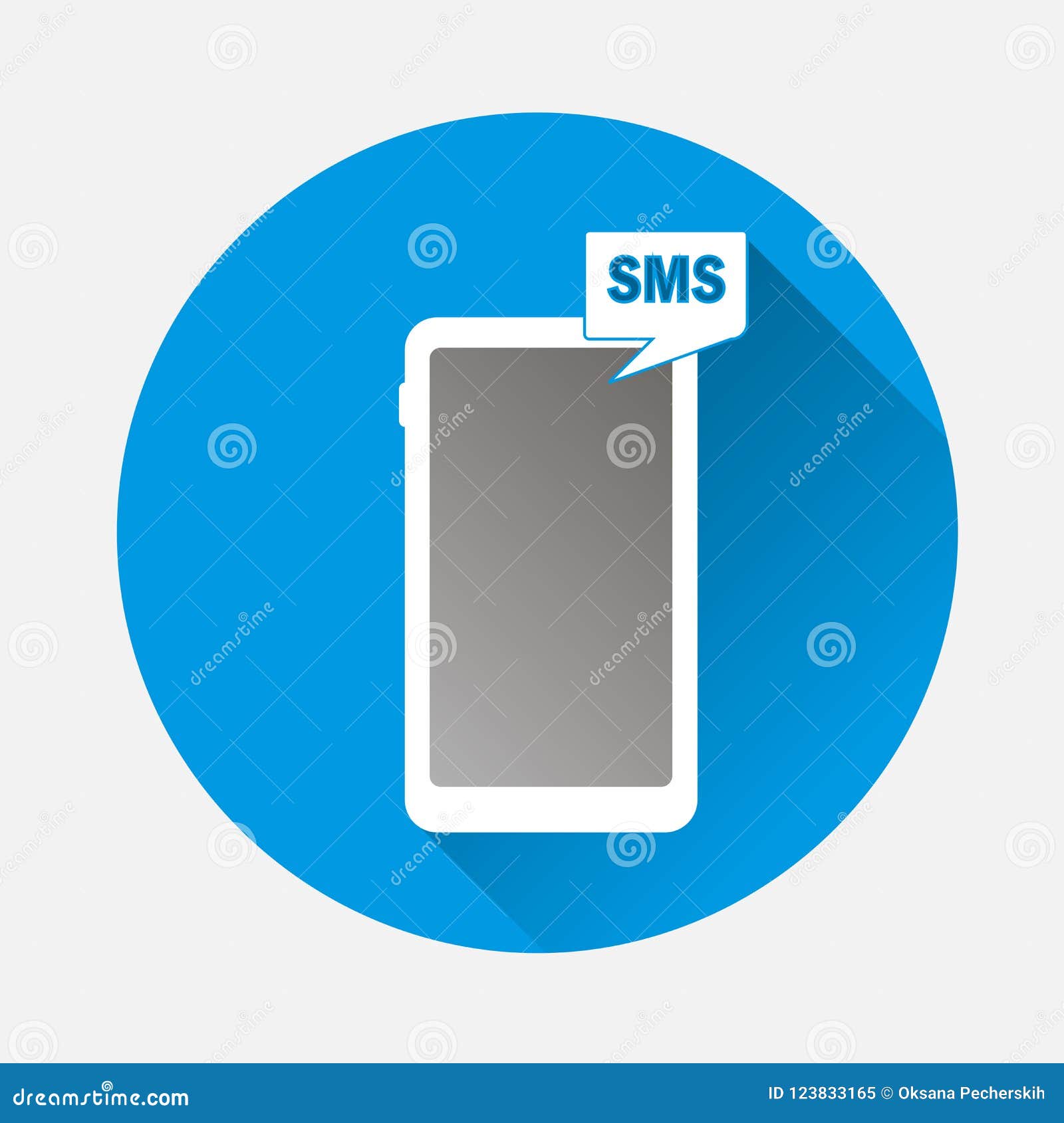 Vector Image Mobile Phone, Smartphone on Blue Background. Flat I Stock ...
