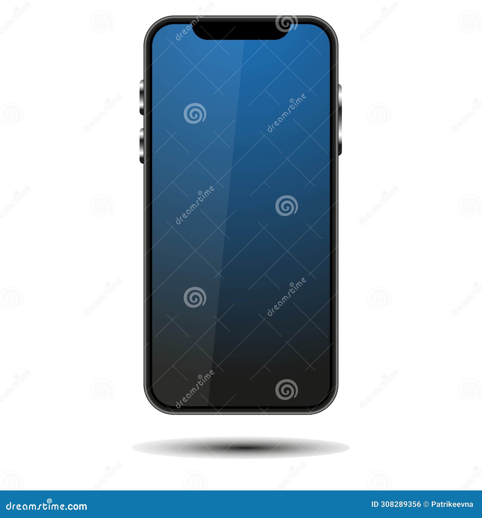 Vector Image of the Mobile Smartphone with a Blue Screen with ...