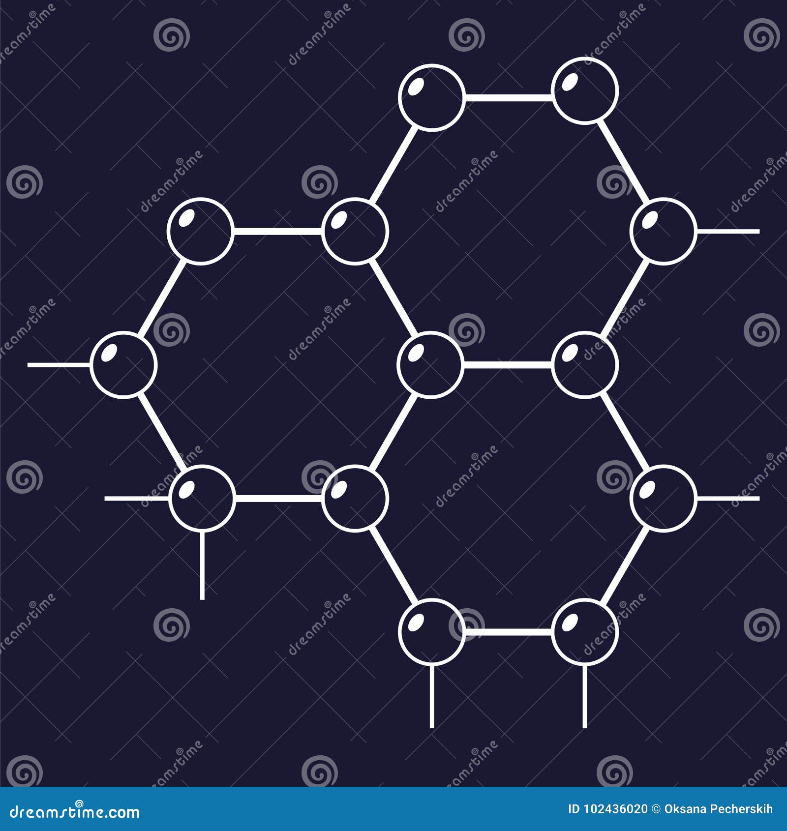 Vector Image of a Molecule. Icon of Molecular Research in Chemistry and ...