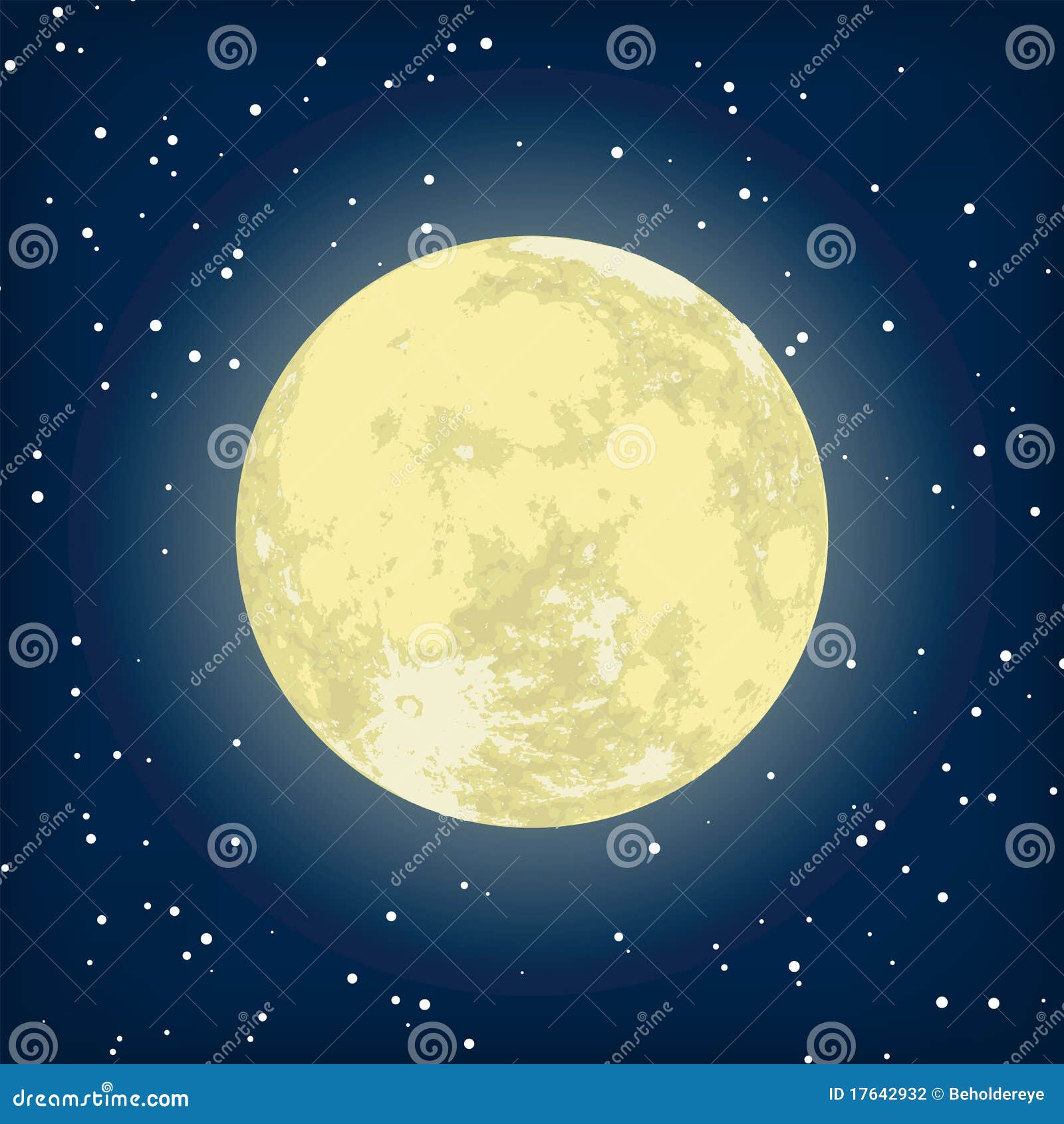Vector Image of Moon in the Night. EPS 8 Stock Illustration ...