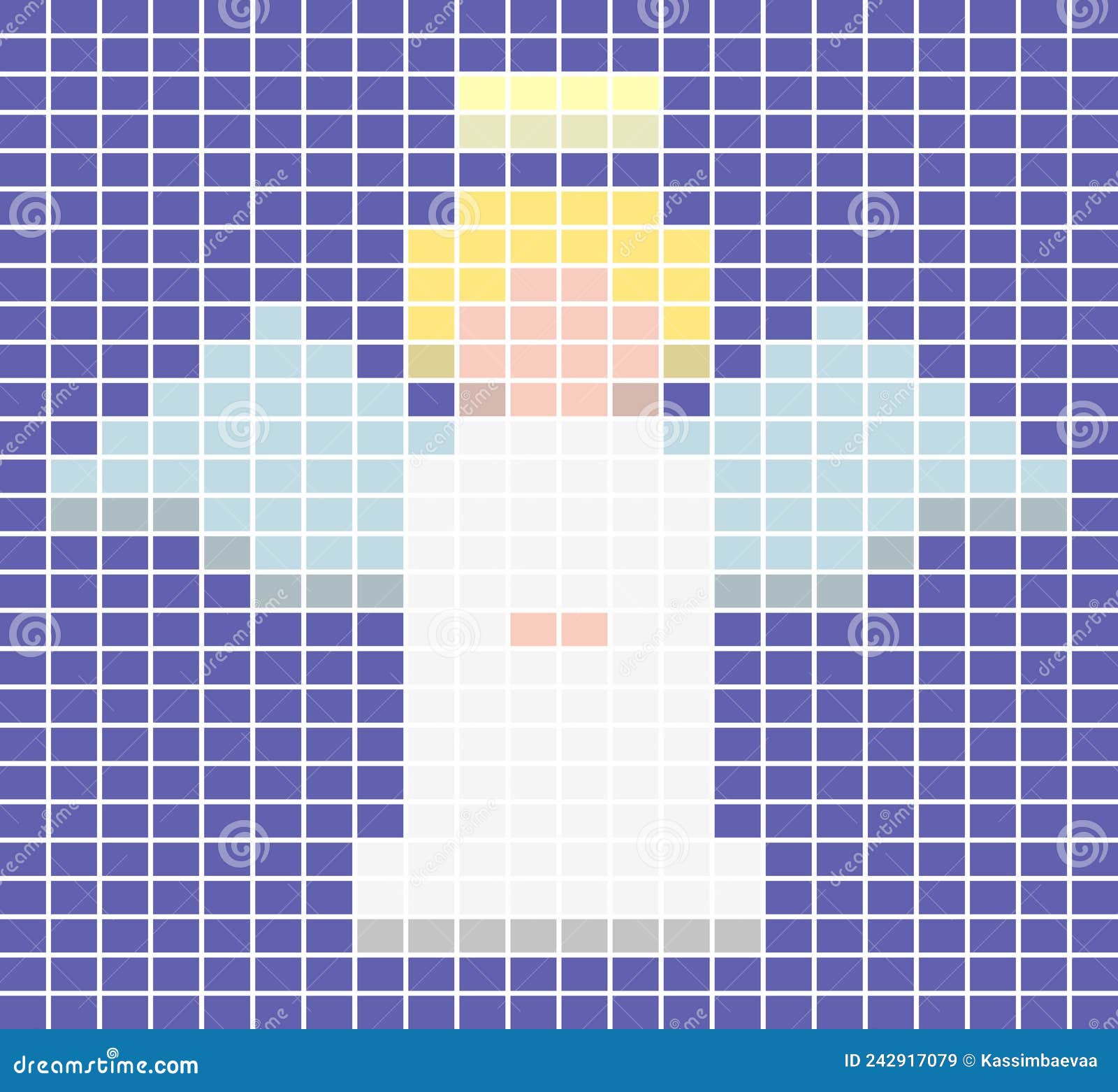 Vector Illustration of Pixel Angel on Blue Background Stock Vector ...