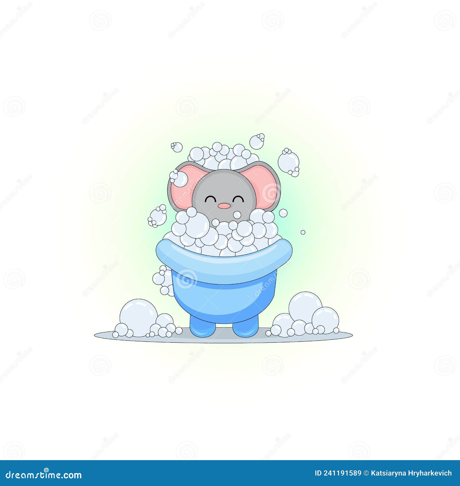 Vector Image Of A Mouse. Series Of Illustrations. Mouse Taking A Bath ...