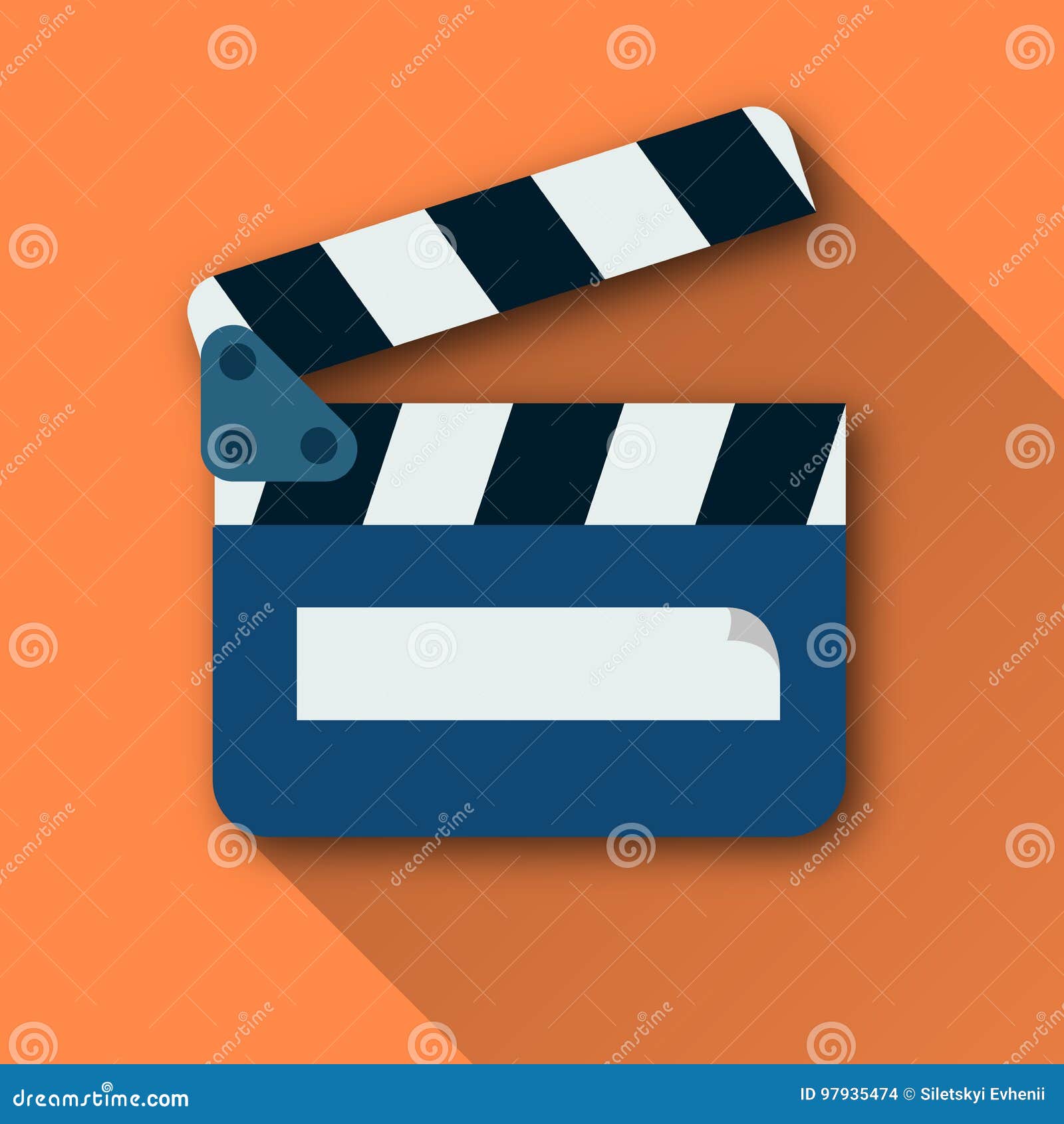Vector Image movie clapper stock vector. Illustration of motion - 97935474