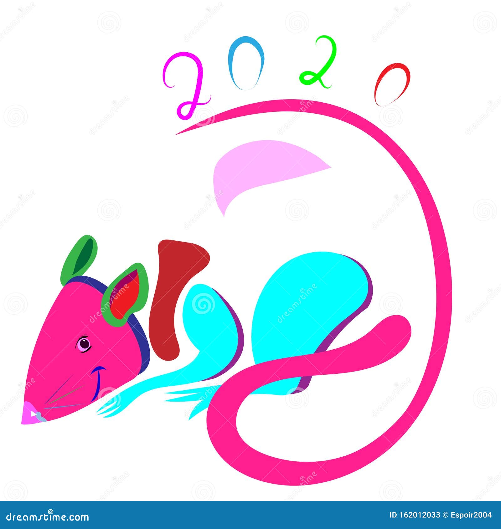 Vector Image of Rat Multicolor in Pop Style Stock Illustration ...