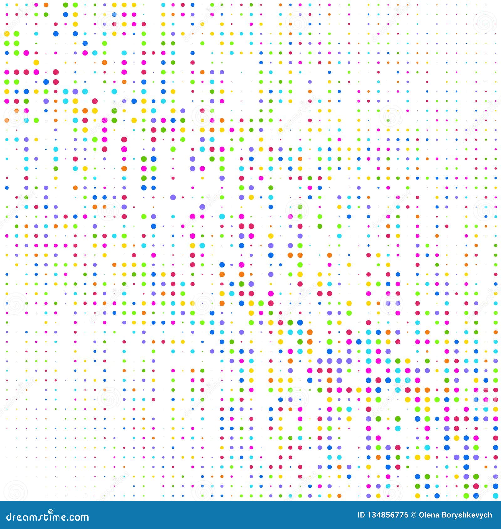 Vector Image of Multicolored Dots of Different Sizes on the White ...