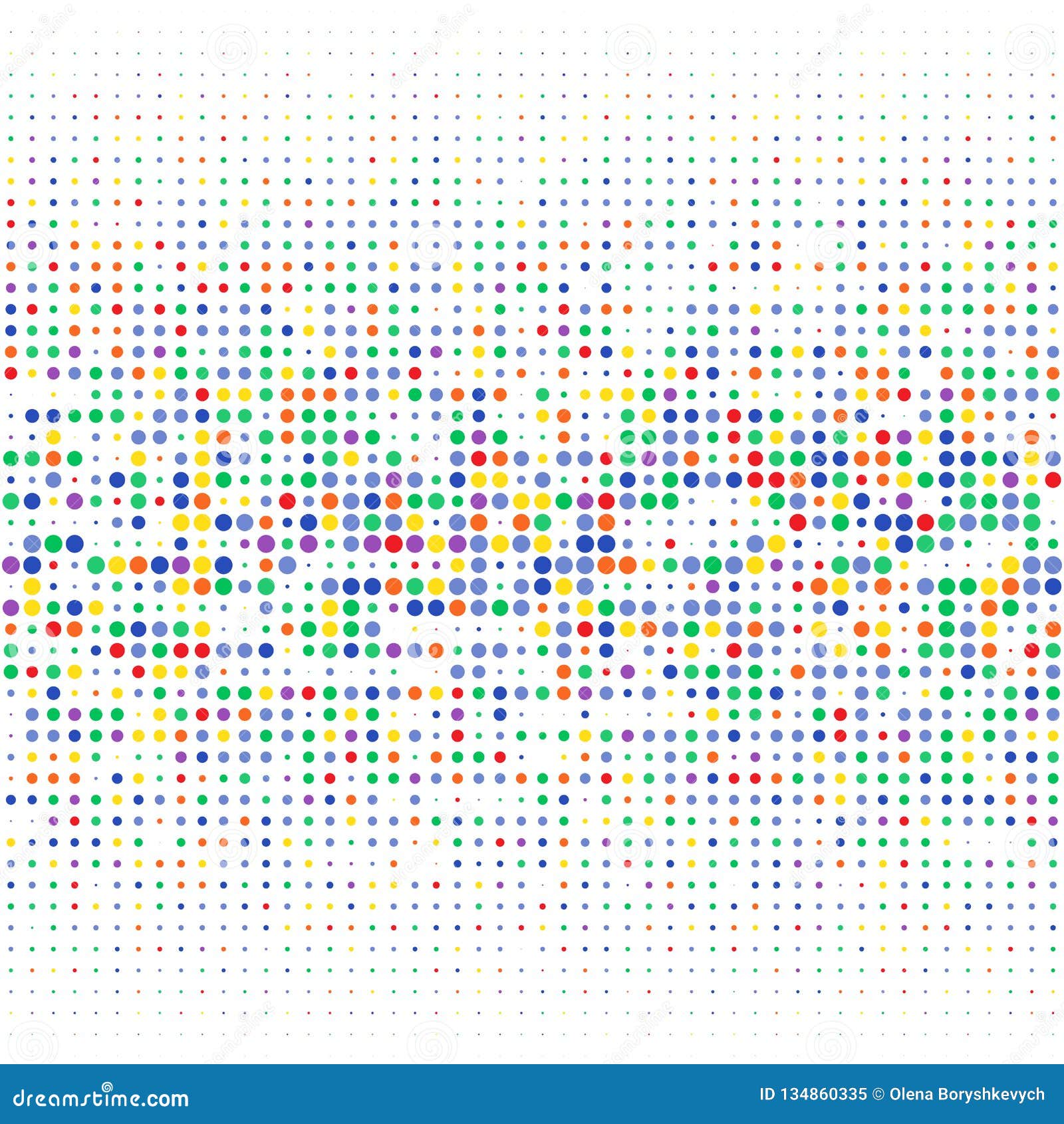 Vector Image of Multicolored Dots of Different Sizes on the White ...