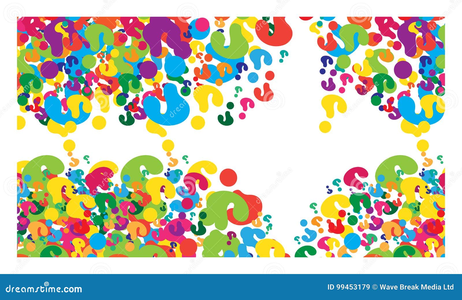 Multicolored Question Mark Mosaic - Generative AI Stock Illustration ...