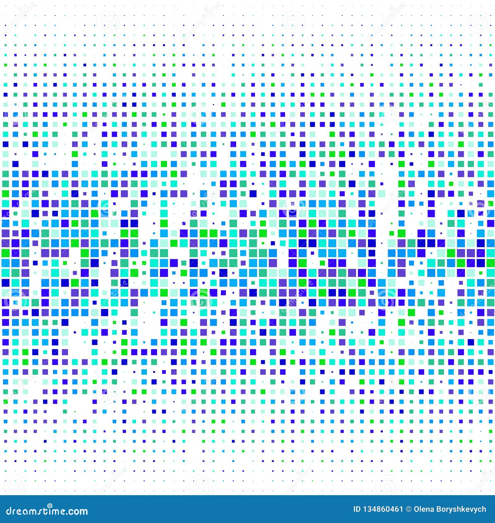 Vector Image of Multicolored Squares Dots of Different Sizes on the ...