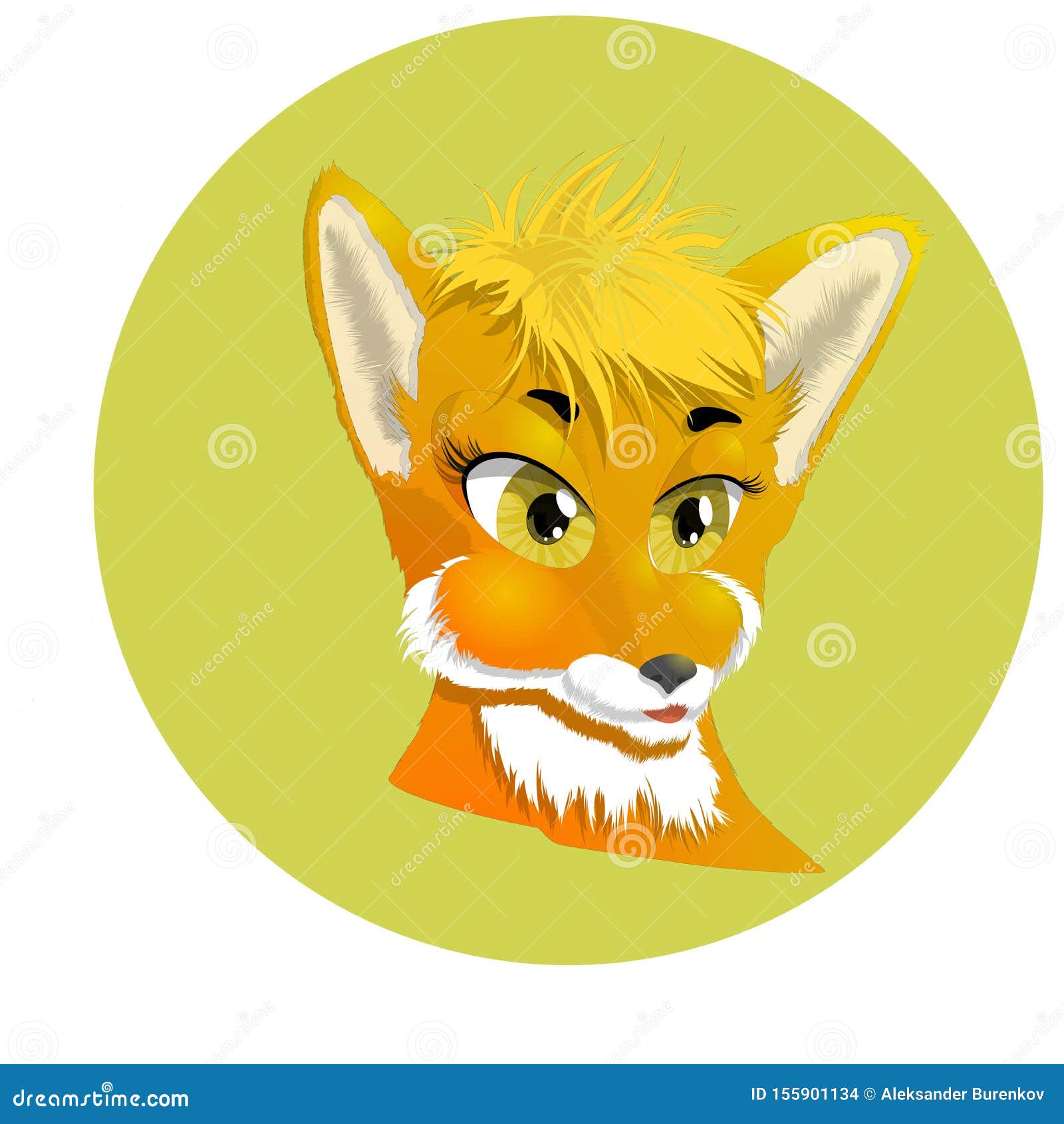 Vector Image of the Muzzle of a Cartoon Fox Stock Illustration ...