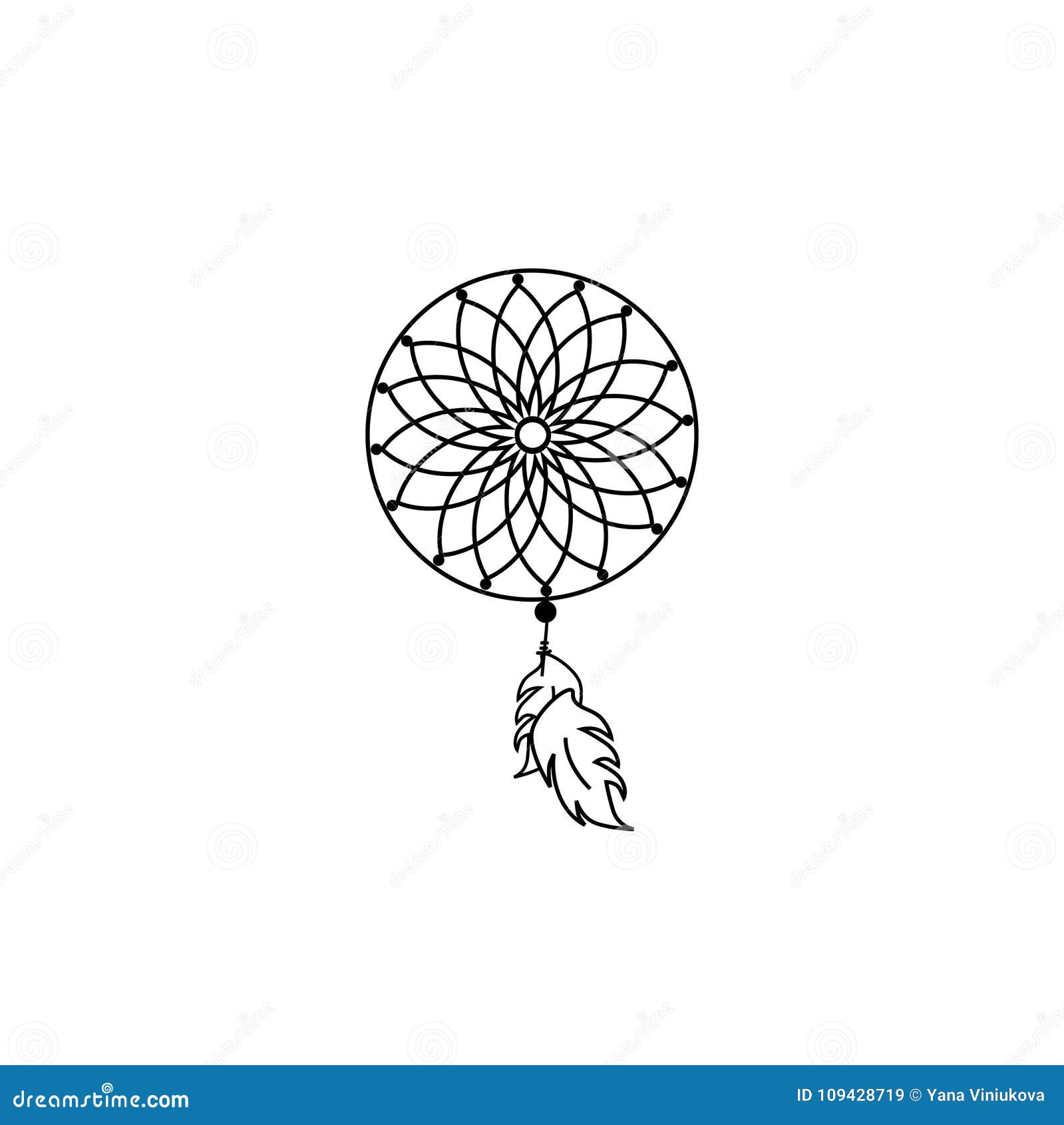 Vector Image of Native American Dream Catcher. Historical Symbol. Icon ...