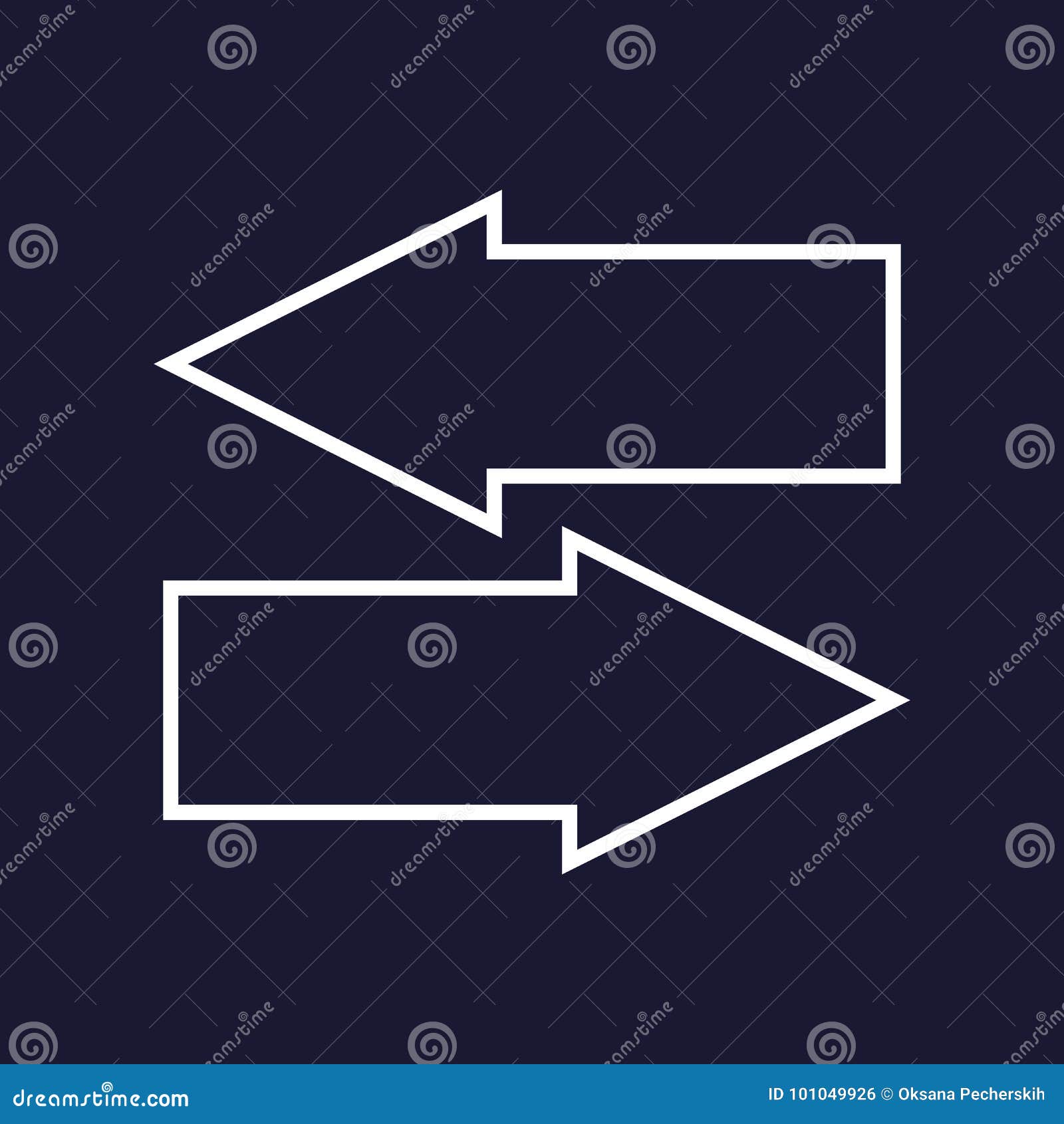 Vector Image of Navigation Arrows Showing Direction. Vector Whit Stock ...