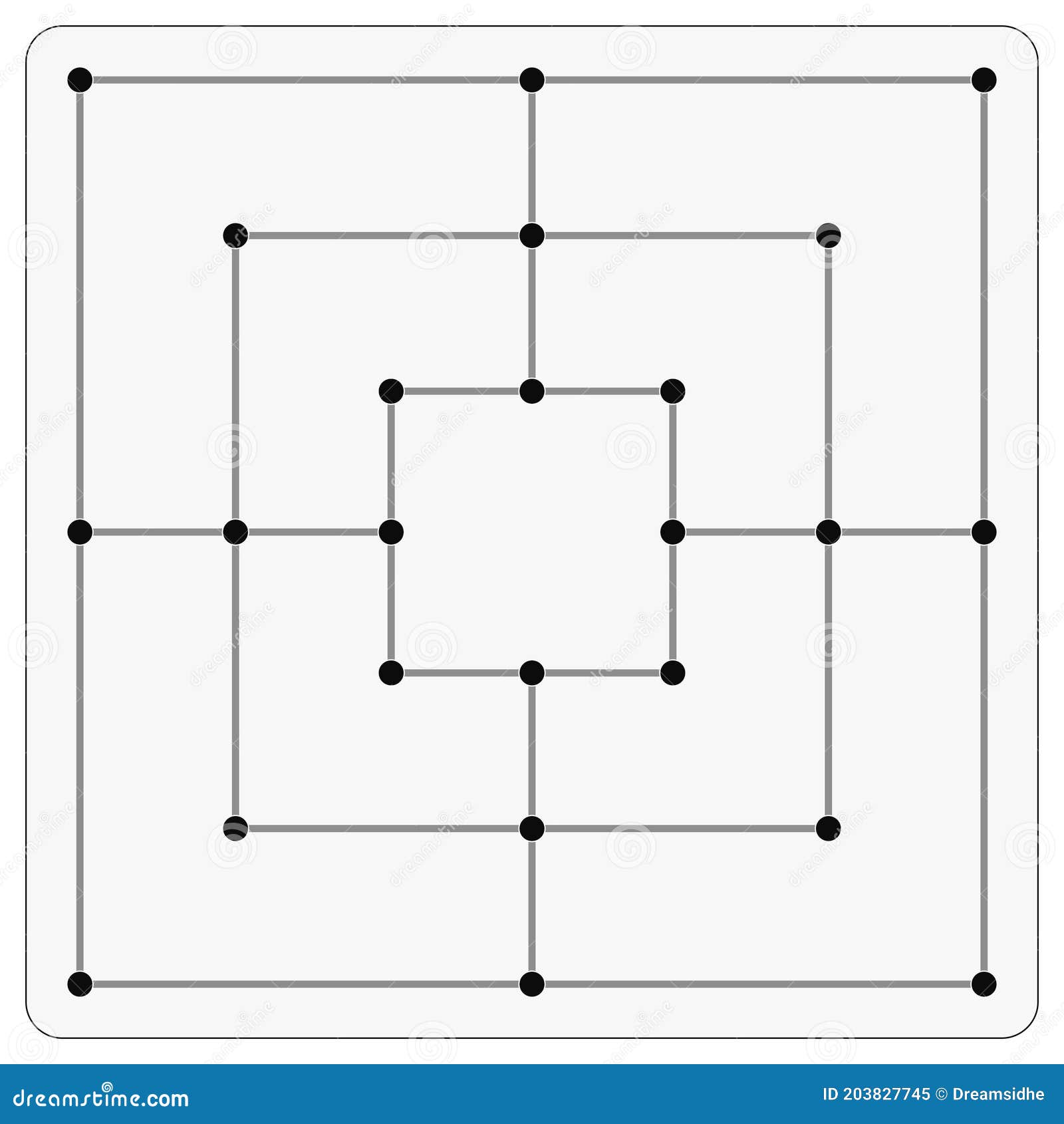 Vector Image with Nine Men`s Morris Board Game Stock Vector ...