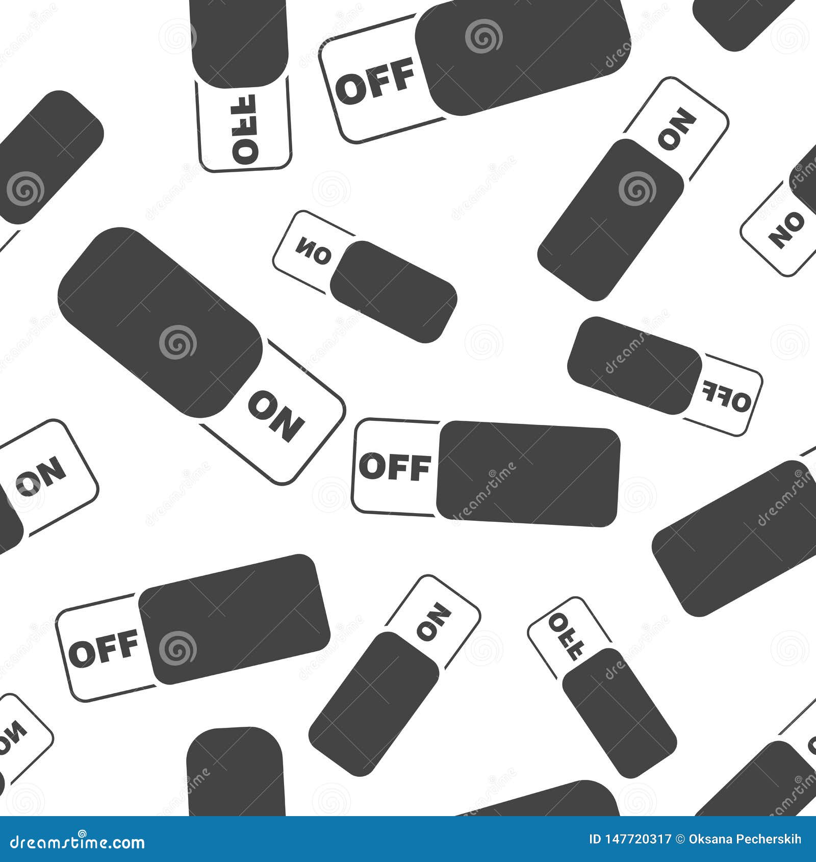 Vector Image on / Off Switch. Icon Switch Icon Seamless Pattern on a ...