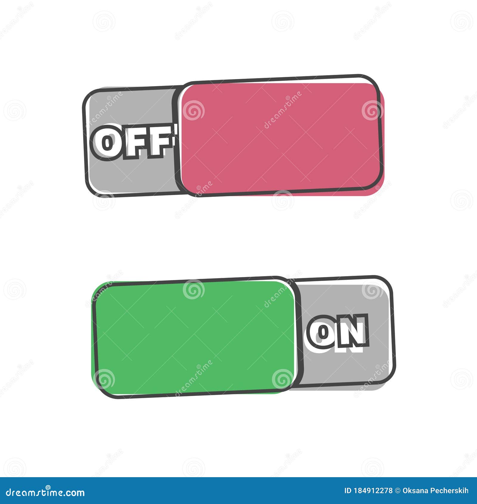 Vector Image on / Off Switch. Icon Switch Icon Cartoon Style on White ...