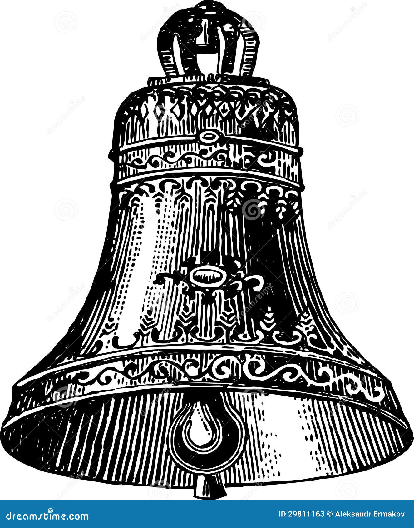 Ancient bell stock vector. Illustration of ornate, religion - 29811163