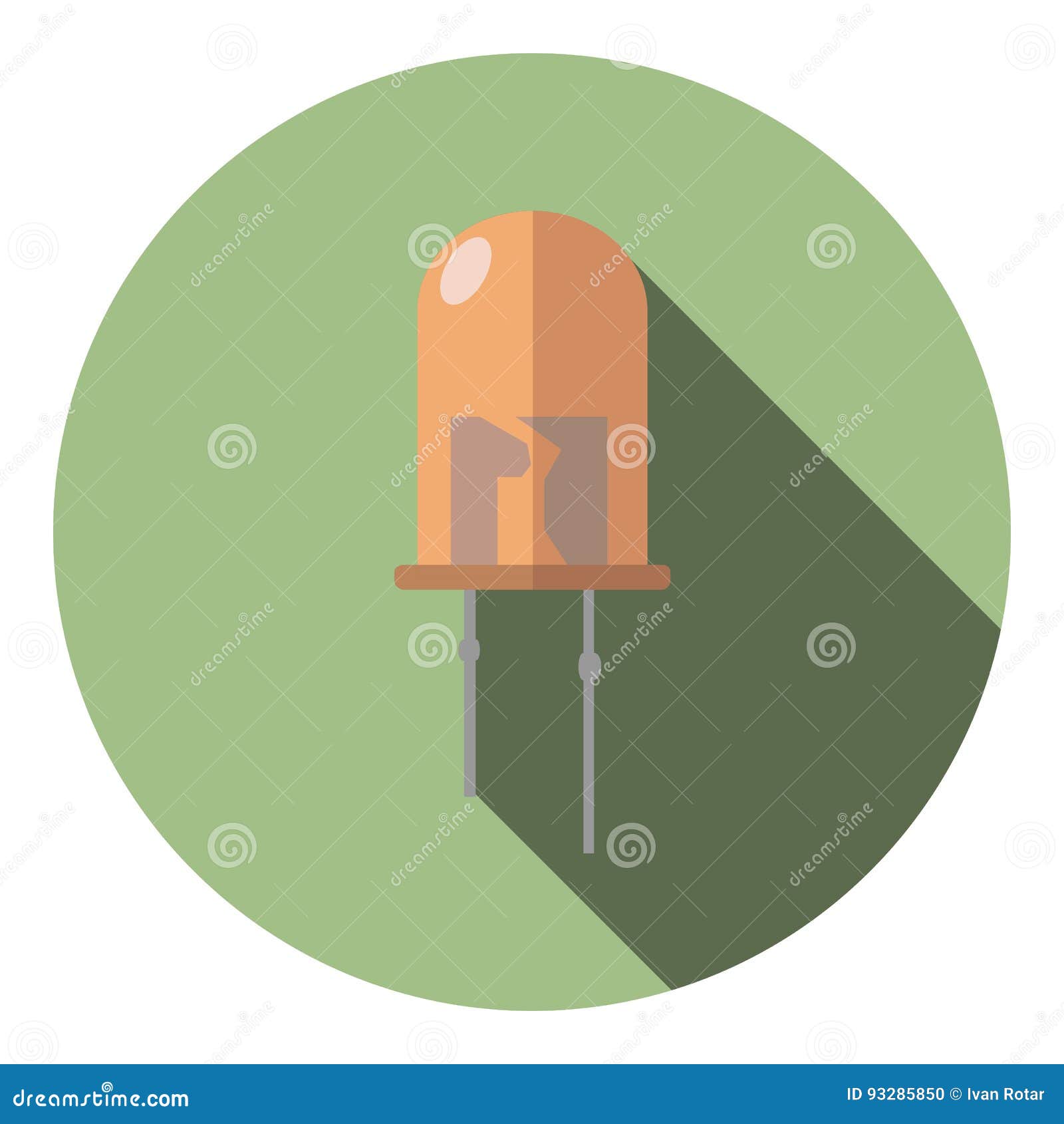 Vector Image of an Orange LED Stock Vector - Illustration of light ...