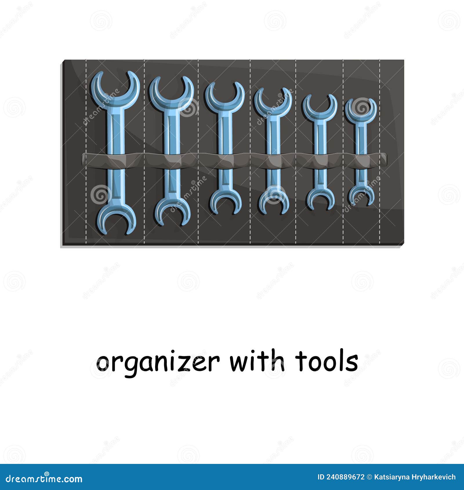 Vector Image of an Organizer for Work Tools. Cartoon Style. EPS 10 ...