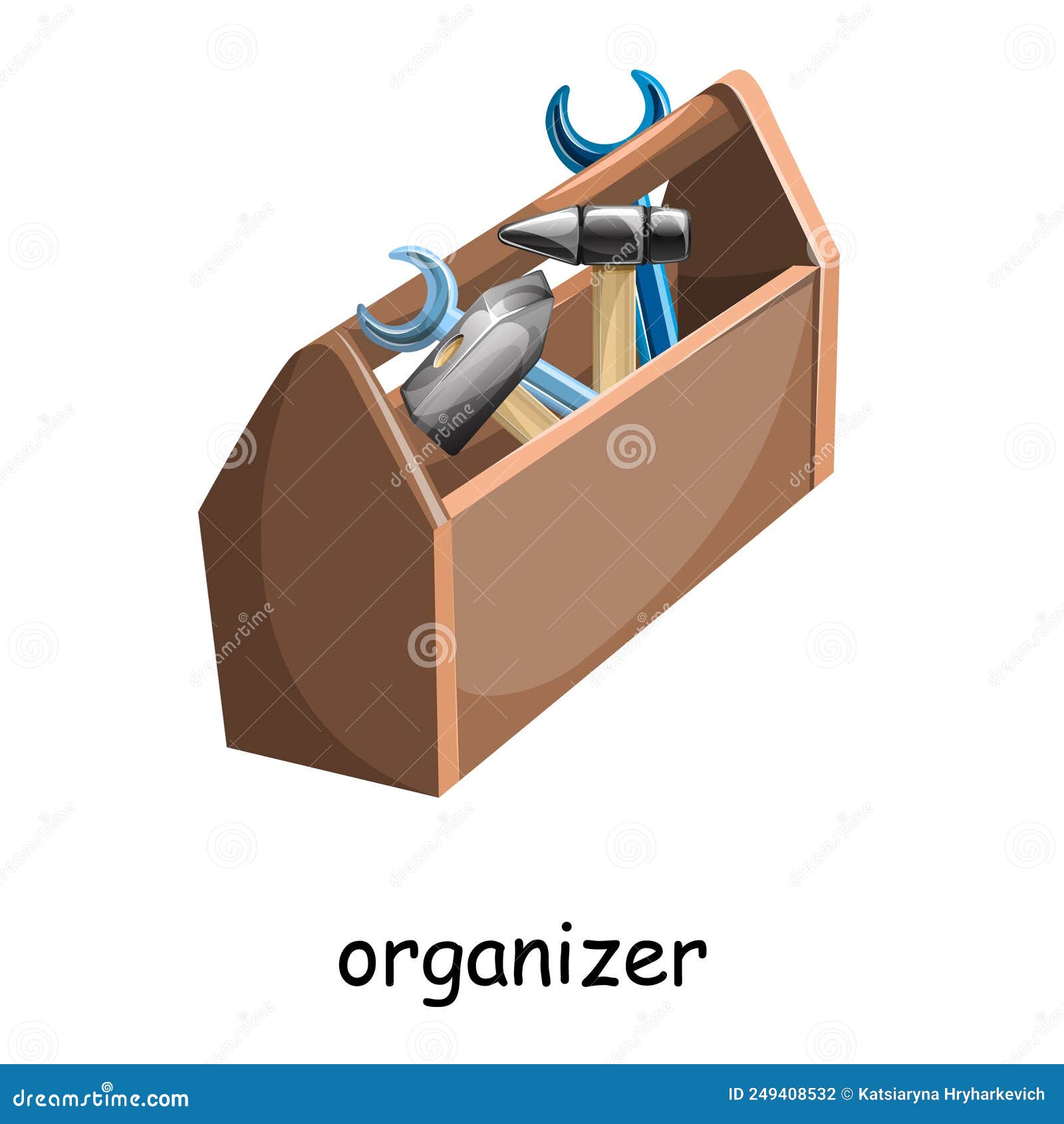 Vector Image of an Organizer for Work Tools. Cartoon Style Stock Vector ...