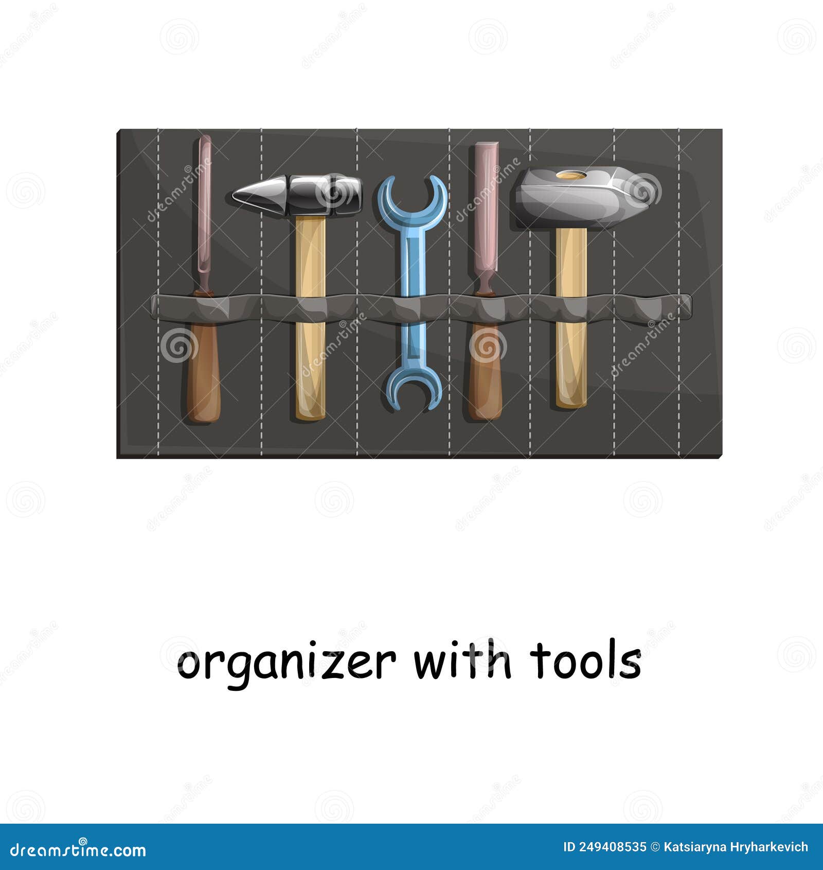 Vector Image of an Organizer for Work Tools. Cartoon Style Stock Vector ...