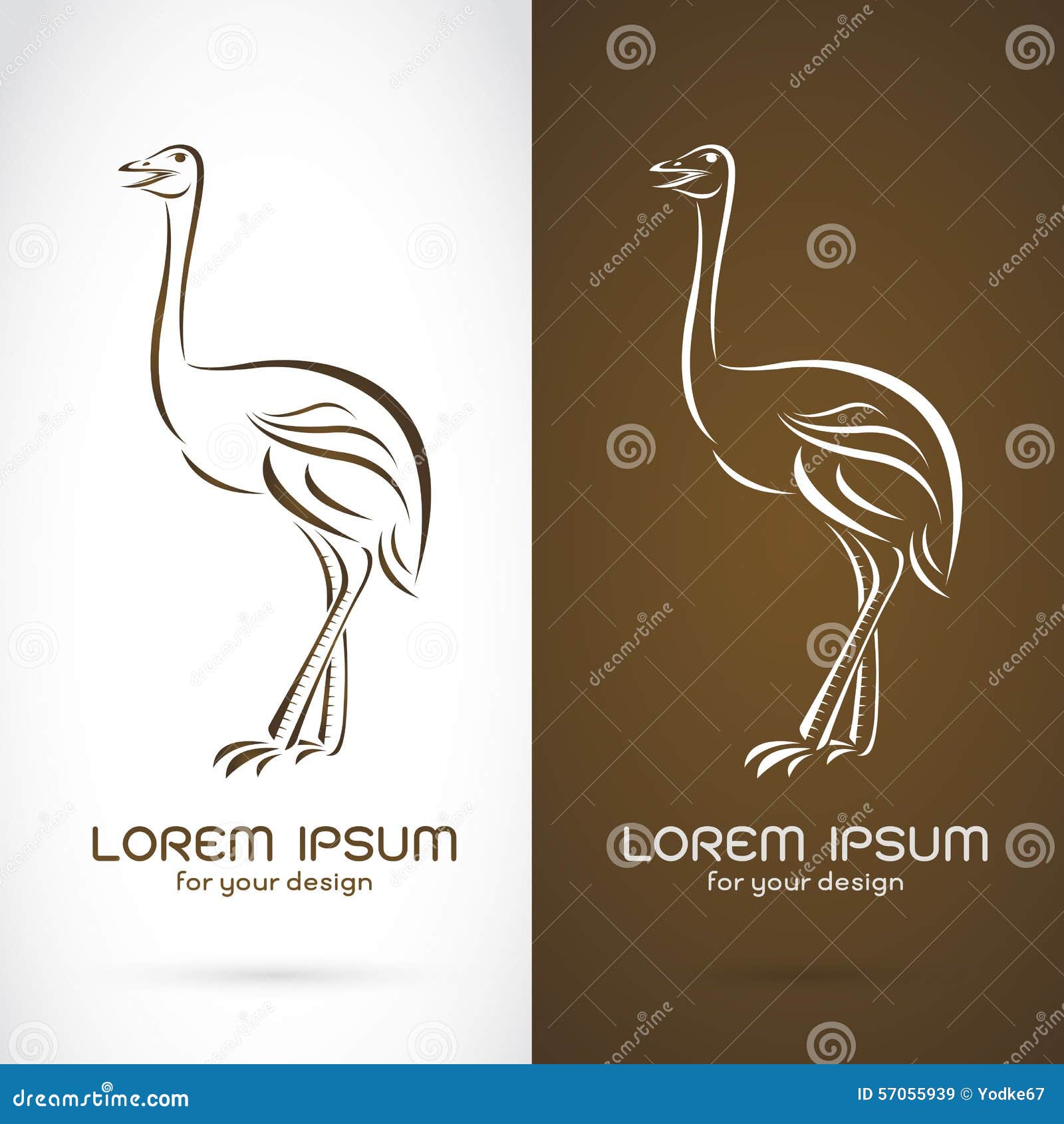 Vector Image of a Ostrich Design Stock Vector - Illustration of design ...