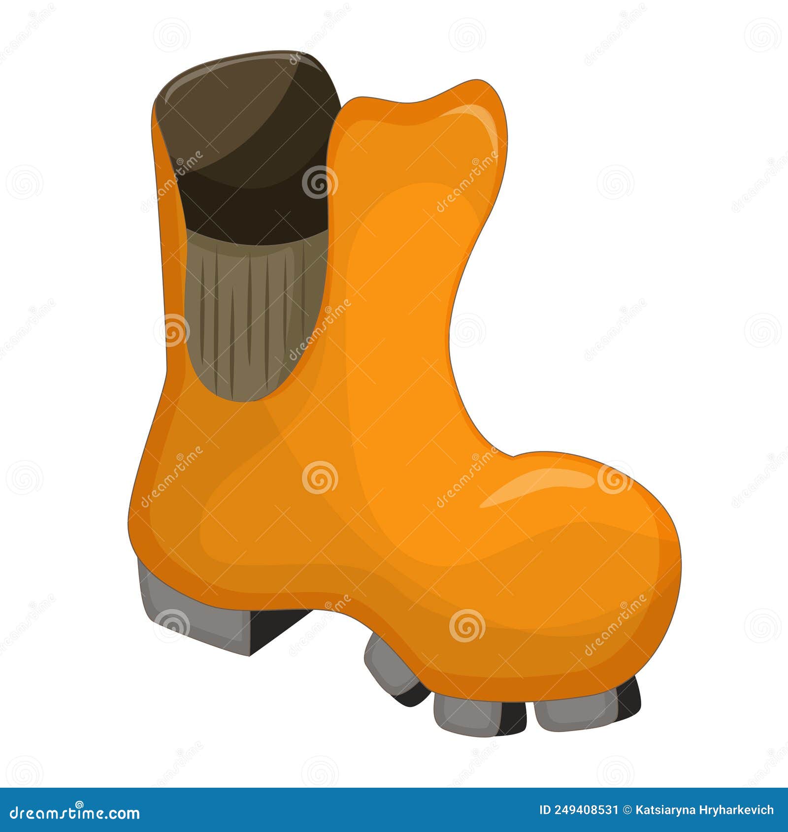 Pair of Boots in Cartoon Style. EPS 10 Stock Vector - Illustration of ...