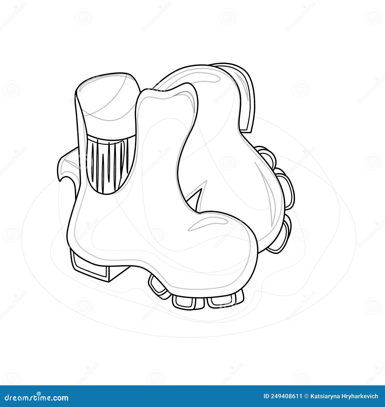 Vector Image of a Pair of Boots in Outline Style. Stock Vector ...
