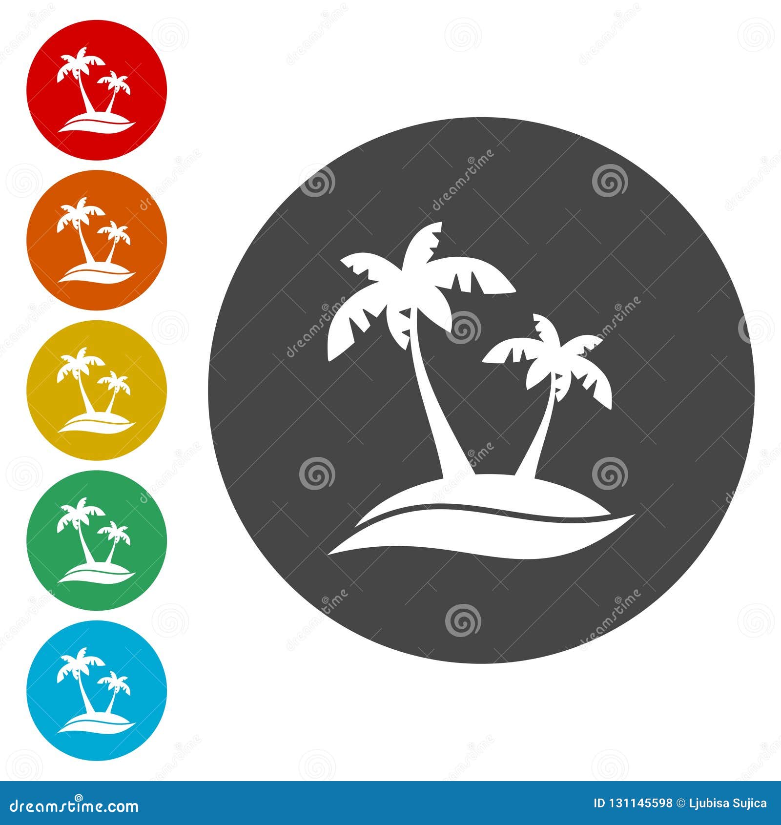 Vector Image of an Palm Tropical Tree Icon Stock Vector - Illustration ...