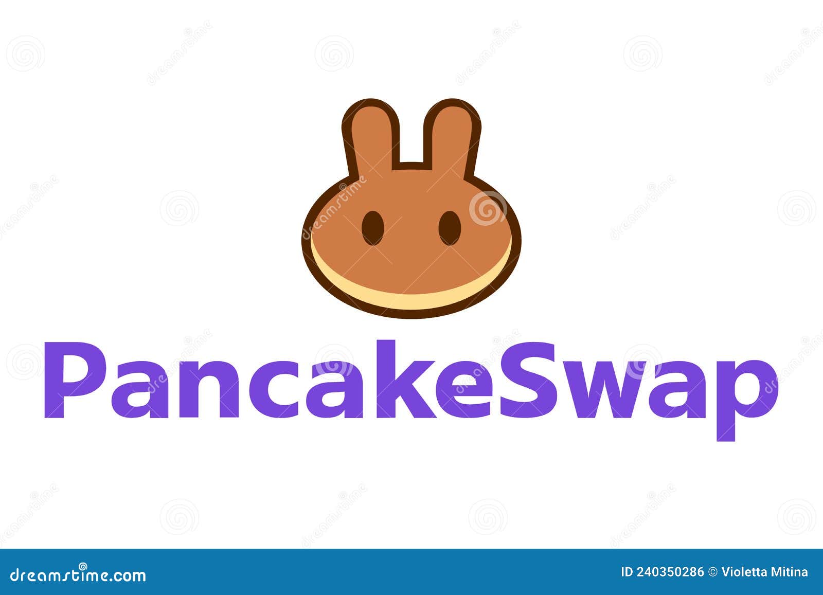 Pancake Swap. Cryptocurrency Logo On A White Background With Text Stock ...