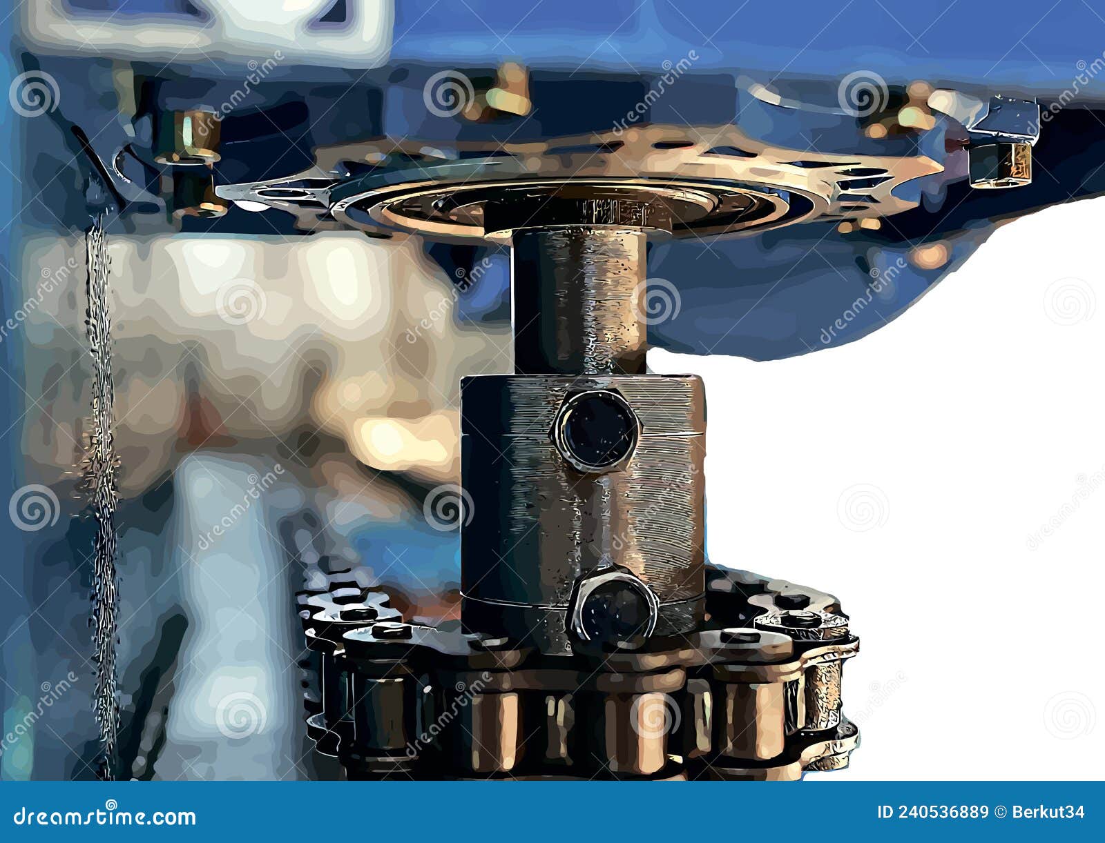 Vector Image of Part of a Chain Industrial Machine Stock Image - Image ...
