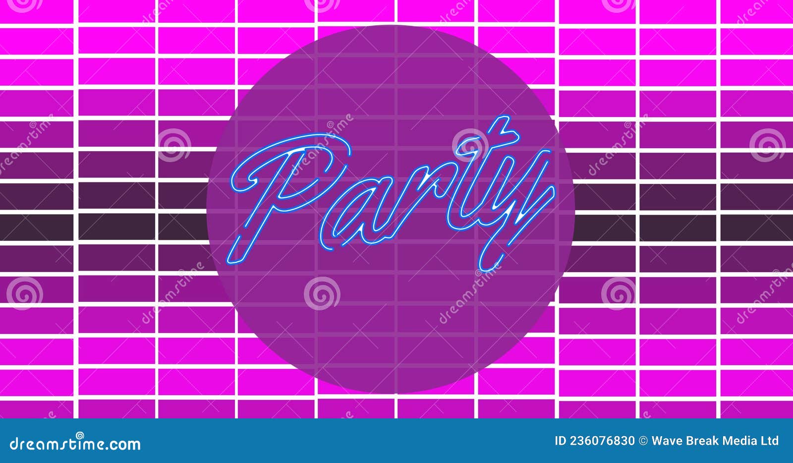 Vector Image of Party Text with Pattern and Copy Space Against Pink ...