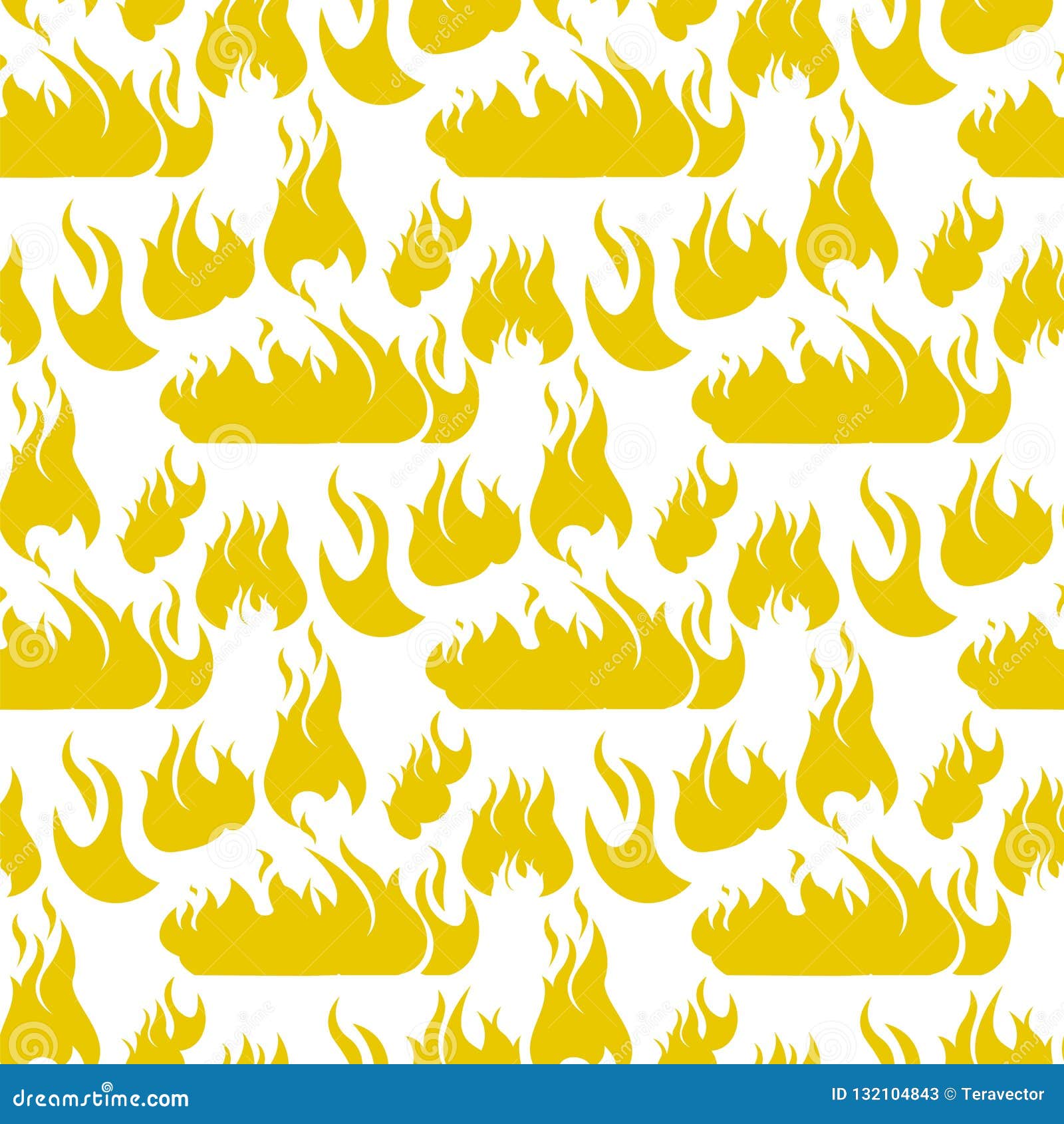 Vector Image Pattern Set Fire Flame Silhouettes Stock Vector ...