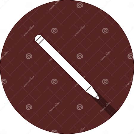 Pencil Icon on a Circle of Maroon Color, Vector Image Stock ...