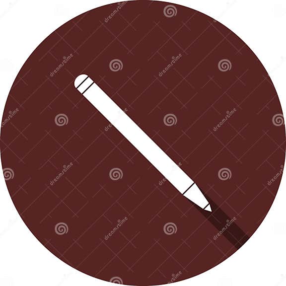 Pencil Icon on a Circle of Maroon Color, Vector Image Stock ...