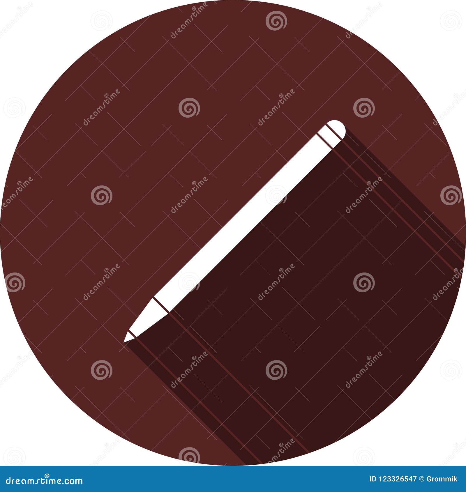 Vector Image. the Pencil on the Circle Maroon Stock Illustration ...