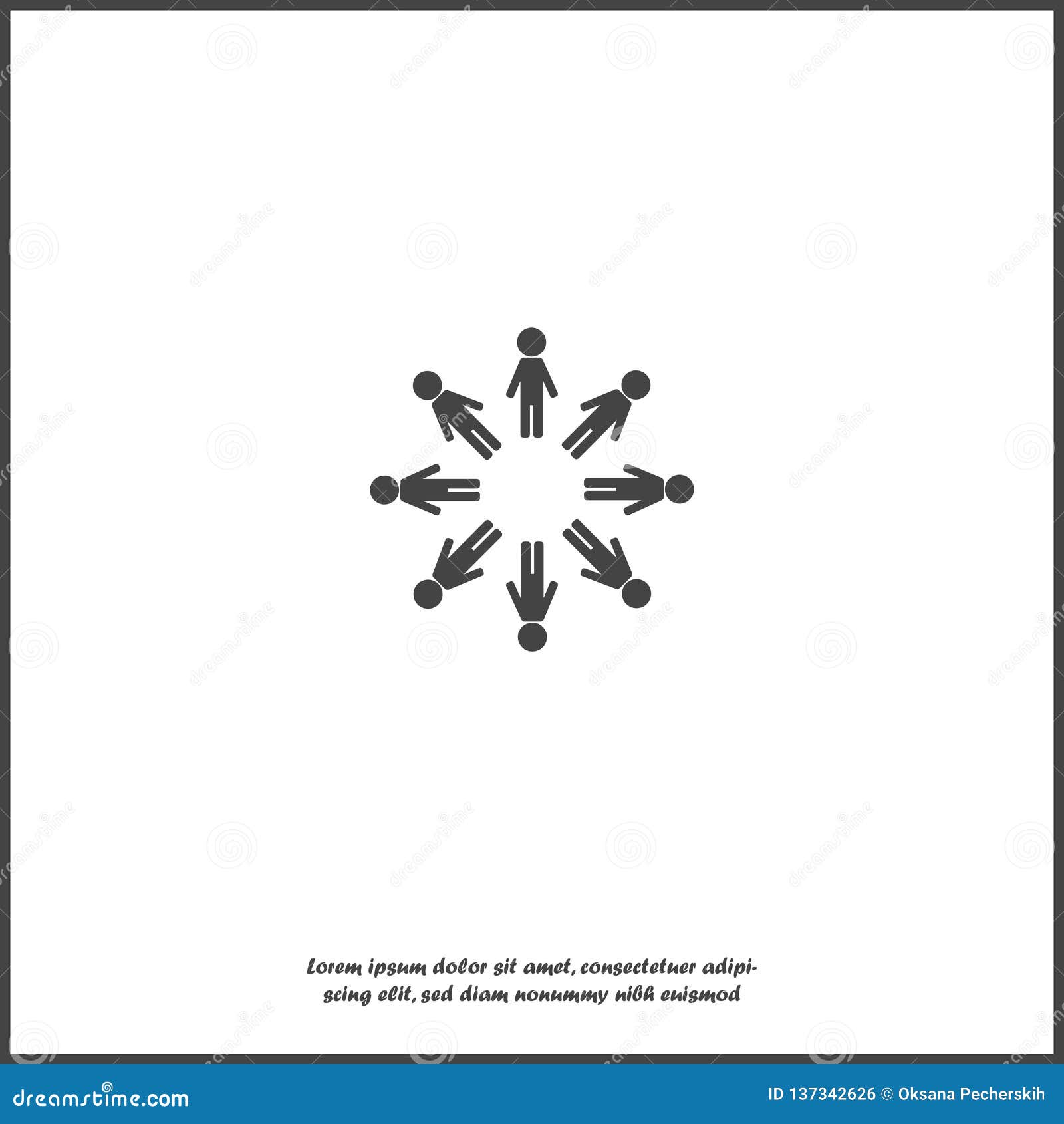 Vector Image of People Standing in a Circle. a Team of People. Teamwork ...