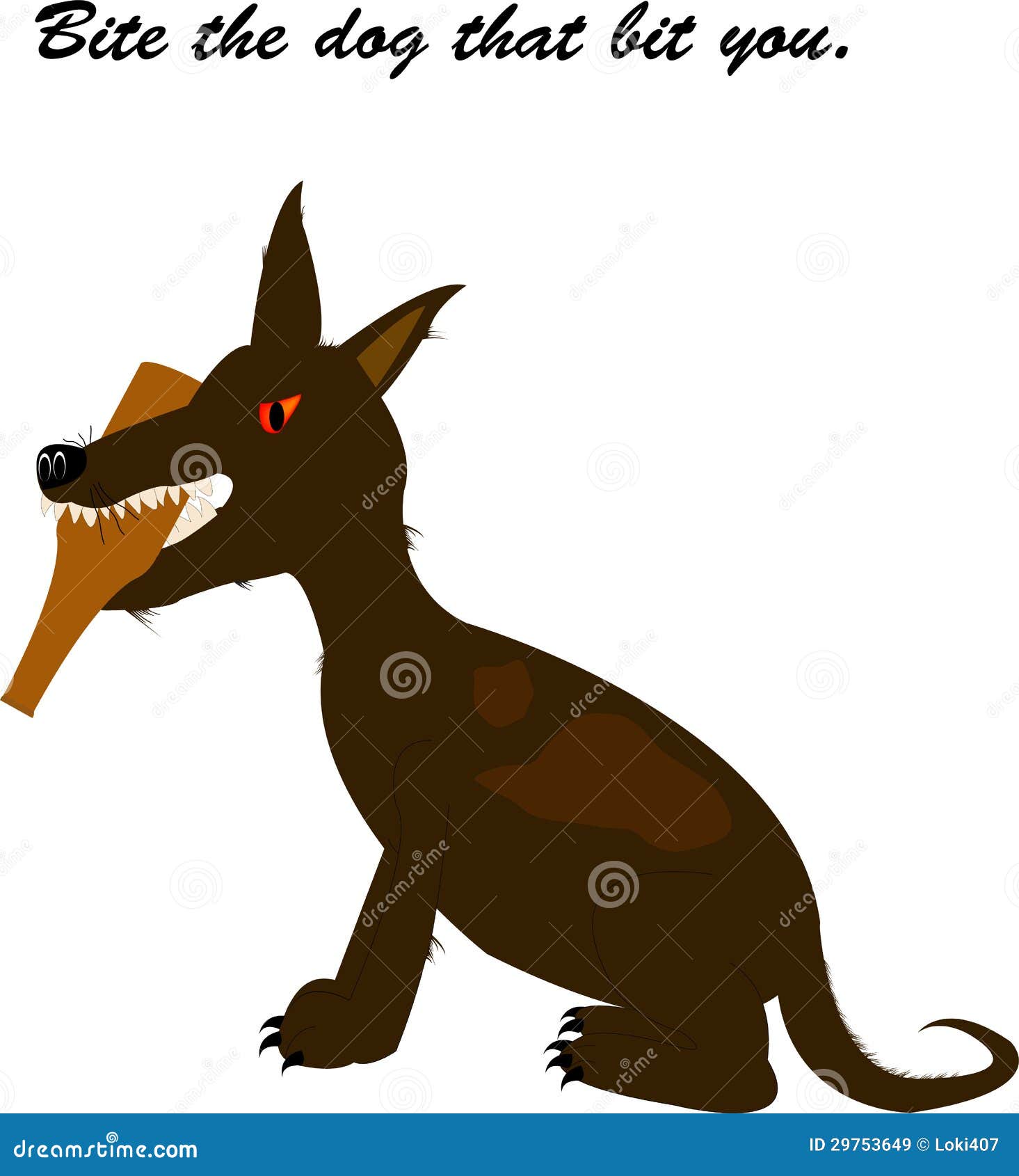Bite the dog that bit you. stock vector. Illustration of small - 29753649