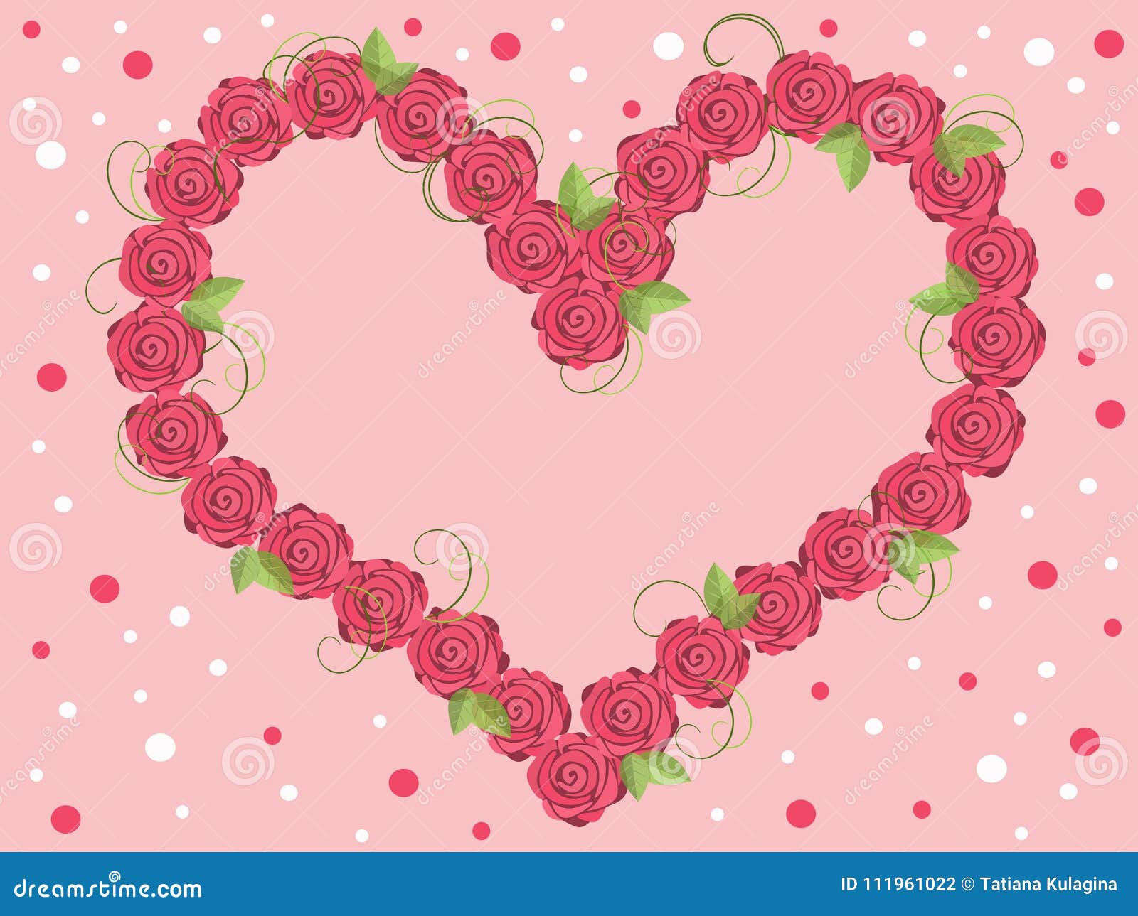 Heart from Pink Roses on a Pink Background. Stock Vector - Illustration ...