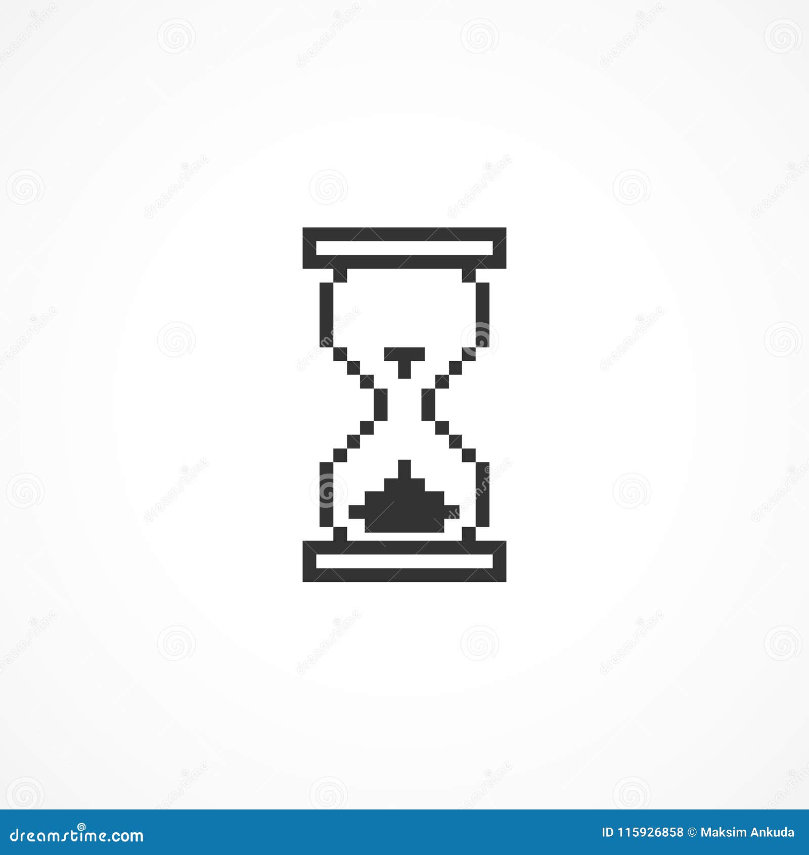 Vector Image Pixelated Hourglass Icon. Stock Illustration ...