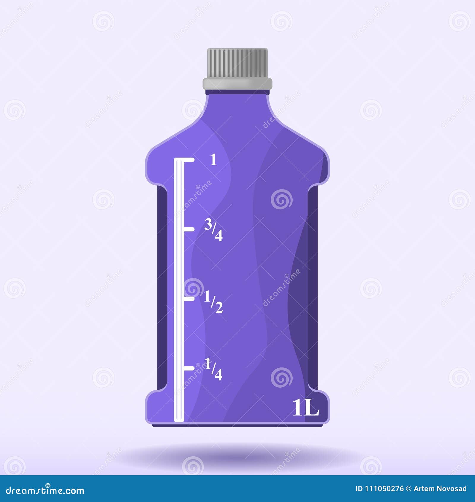 Vector Image of a Plastic Bottle with a Measuring Scale of One Liter ...