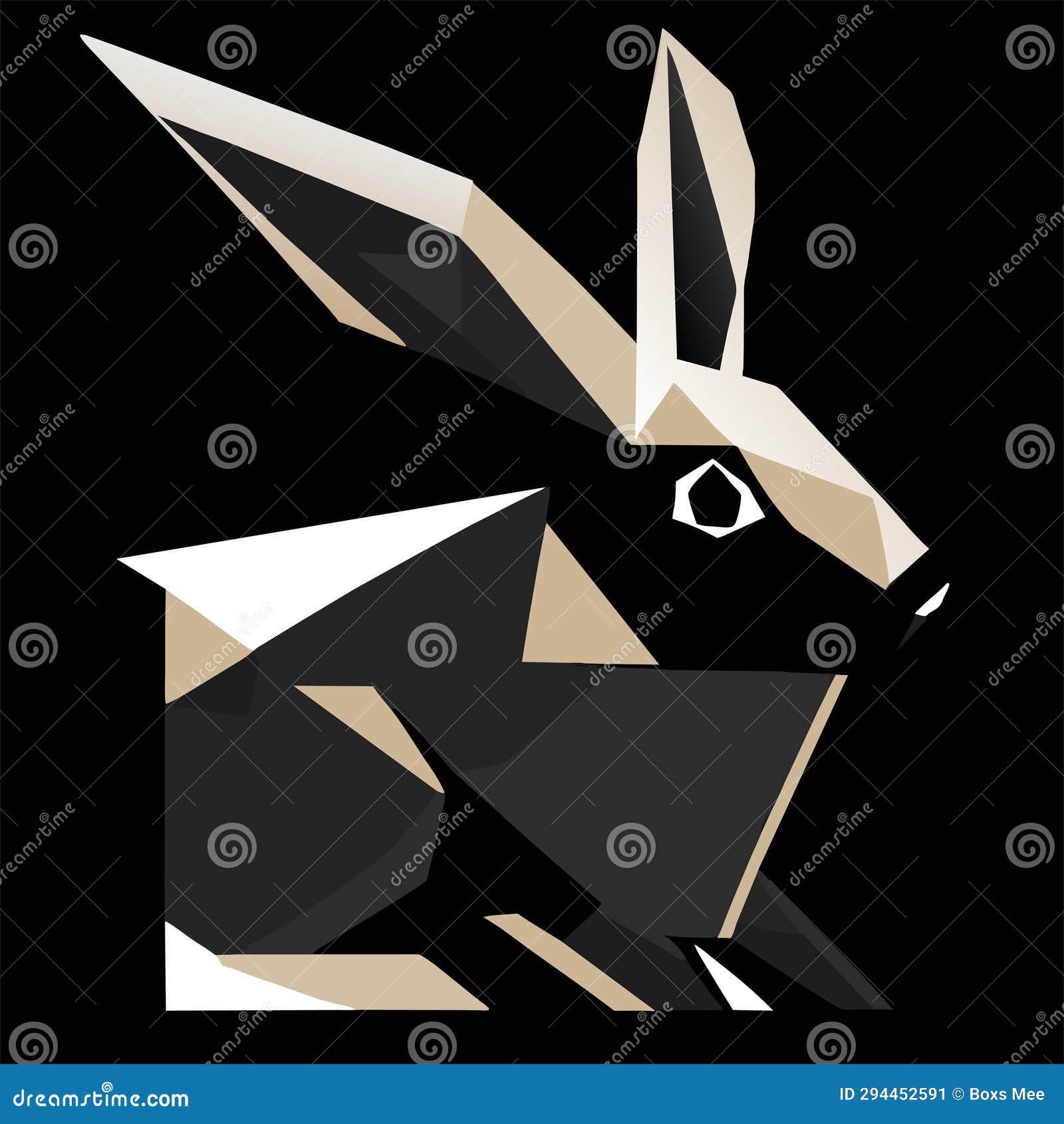Vector Image of a Polygonal Rabbit on a Black Background. AI Generated ...