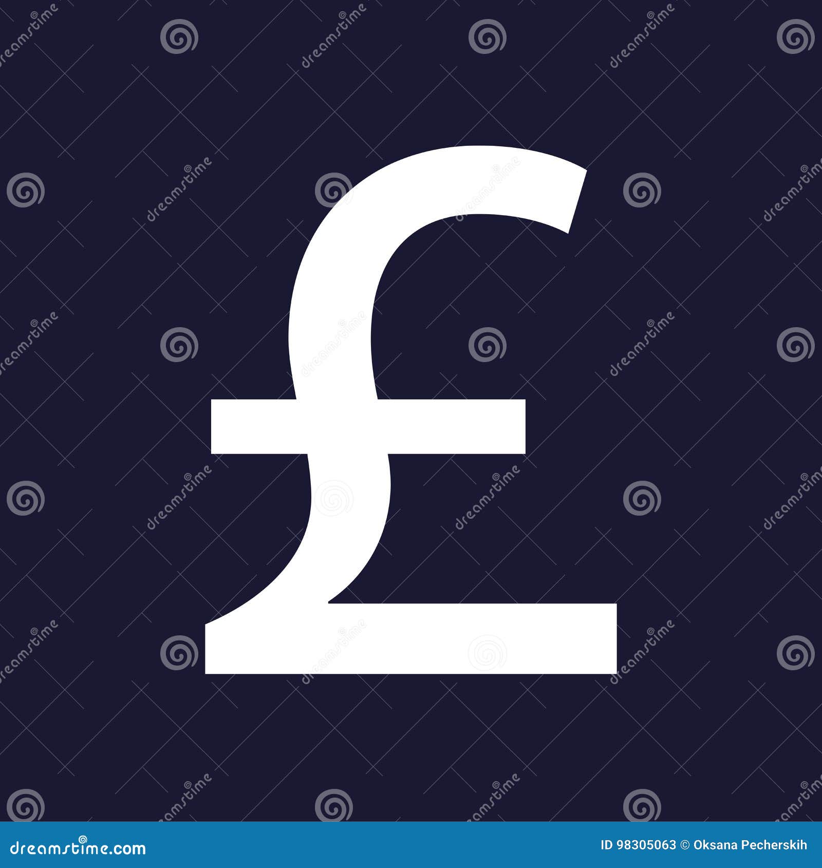 Vector Image of a Pound Sign. White Vector Icon on Dark Blue Stock ...